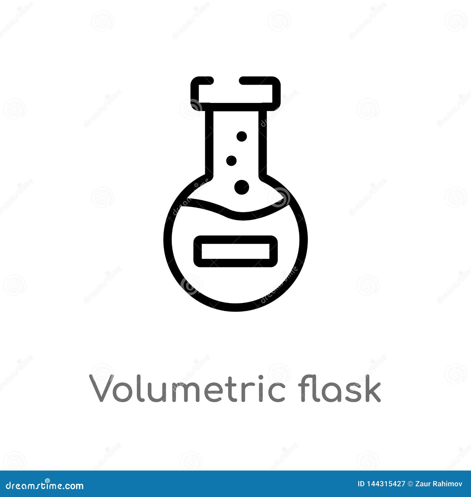 Outline Volumetric Flask Vector Icon. Isolated Black Simple Line ...