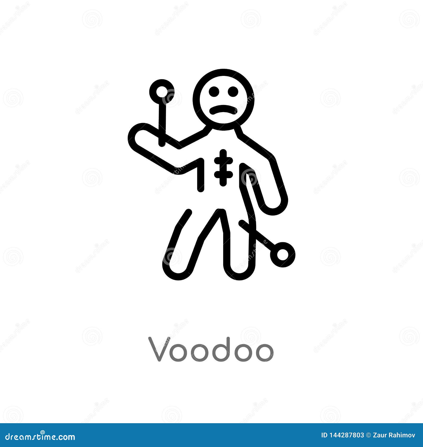 Outline Voodoo Vector Icon. Isolated Black Simple Line Element Illustration from Magic Concept ...