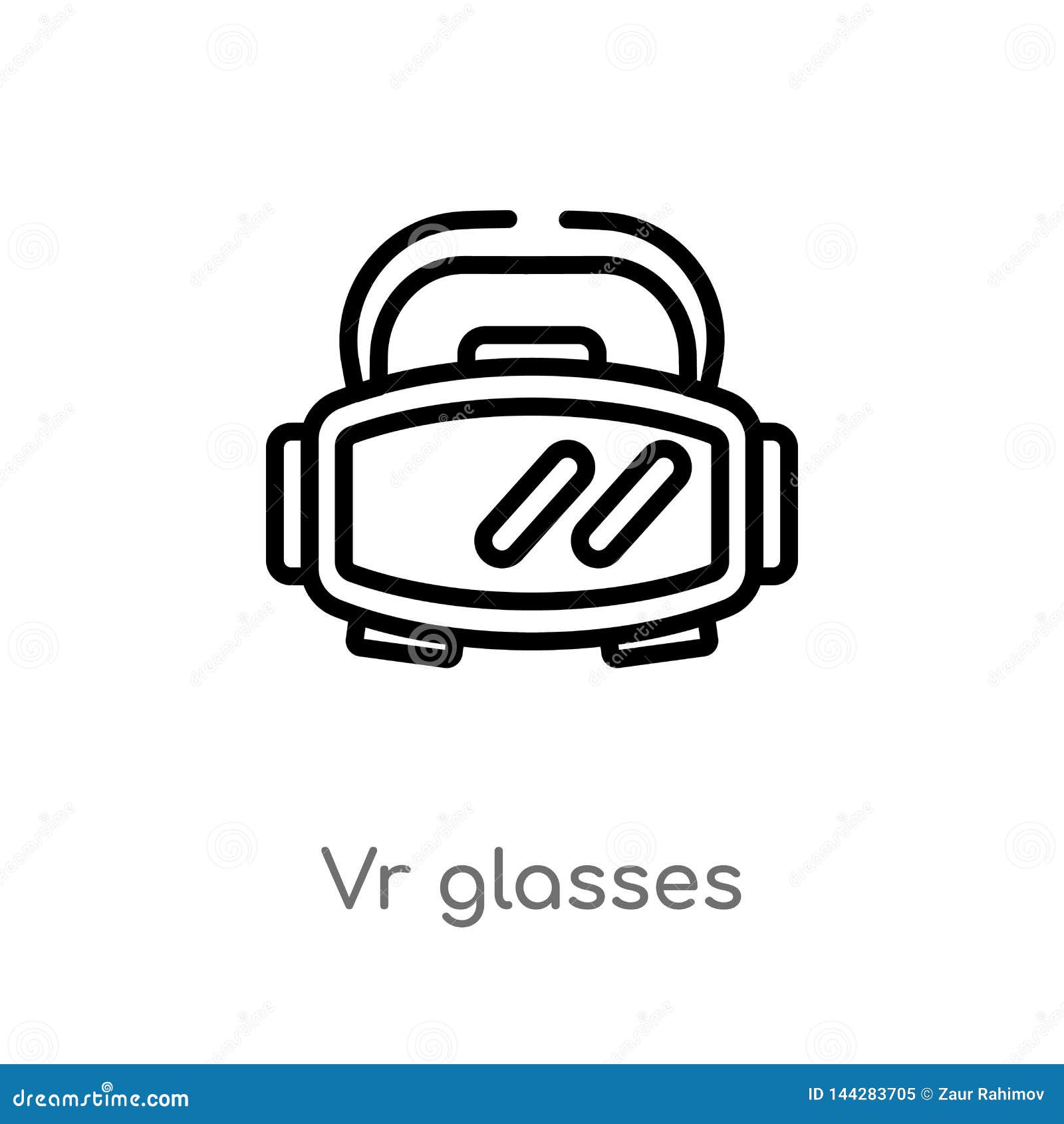 Outline Vr Glasses Vector Icon. Isolated Black Simple Line Element ...