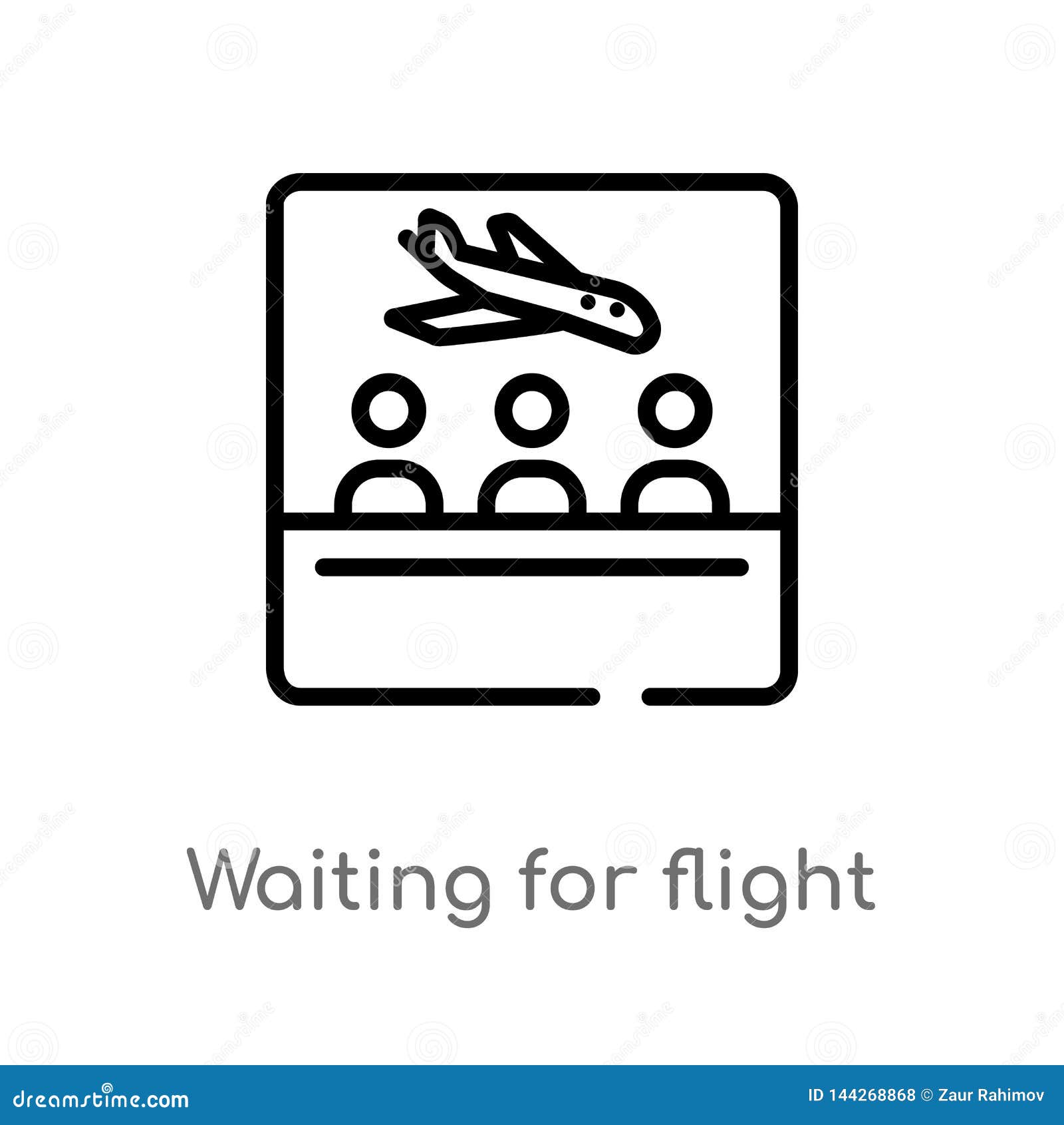 Outline Waiting Place Vector Icon. Isolated Black Simple Line Element ... Outline Waiting Place Vector Icon. Isolated Black Simple Line Element ...
