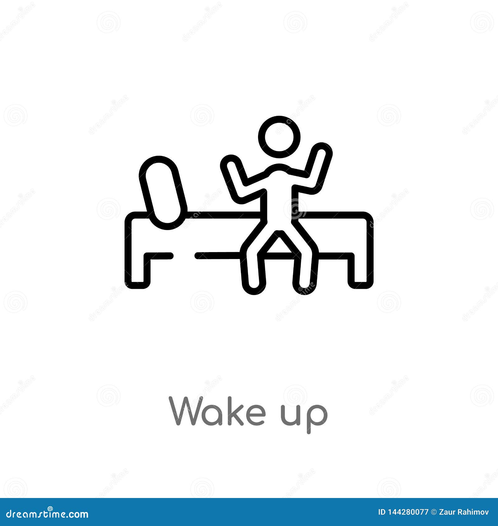 Outline Wake Up Vector Icon. Isolated Black Simple Line Element ...
