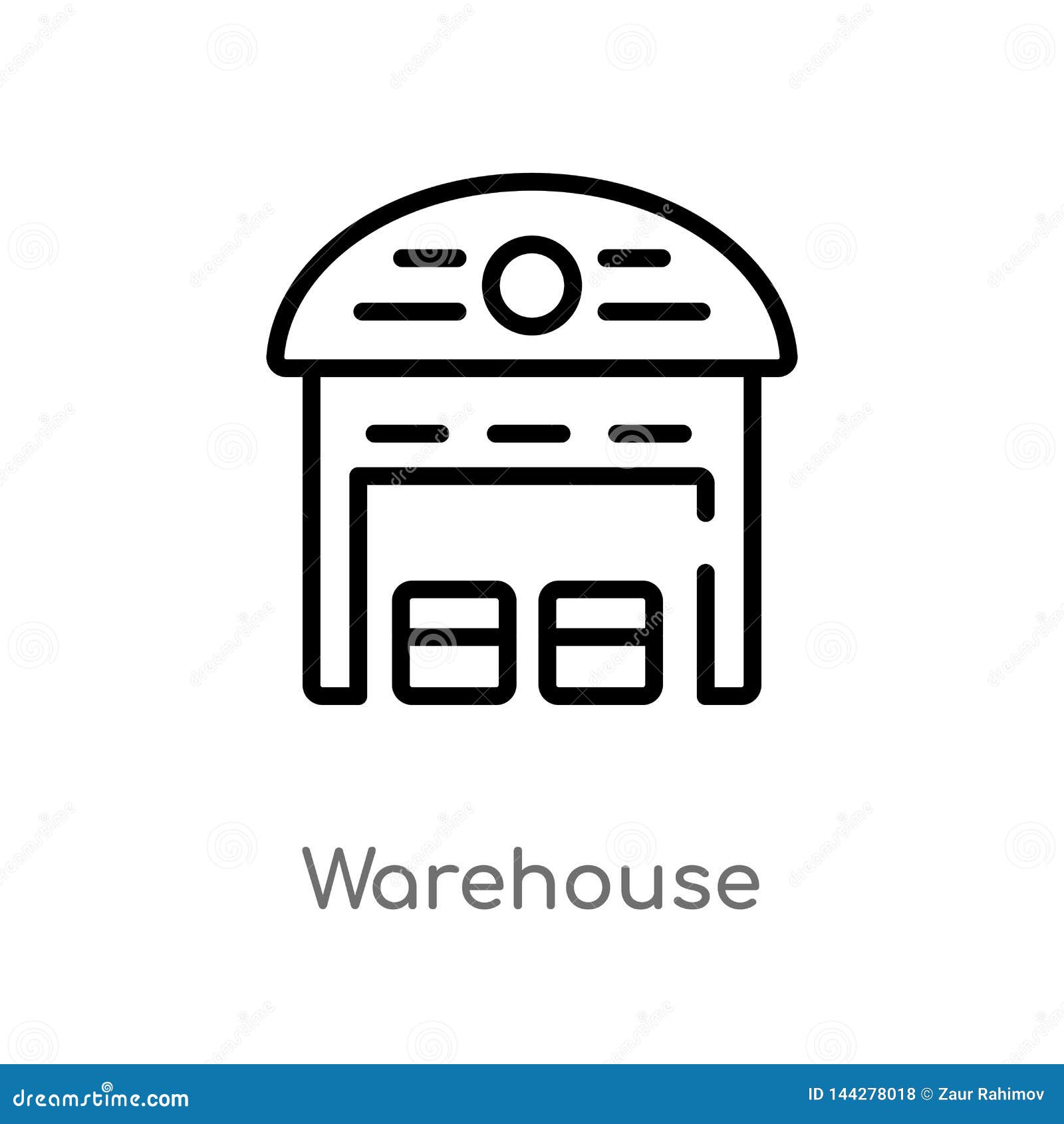 Outline Warehouse Vector Icon. Isolated Black Simple Line Element ...
