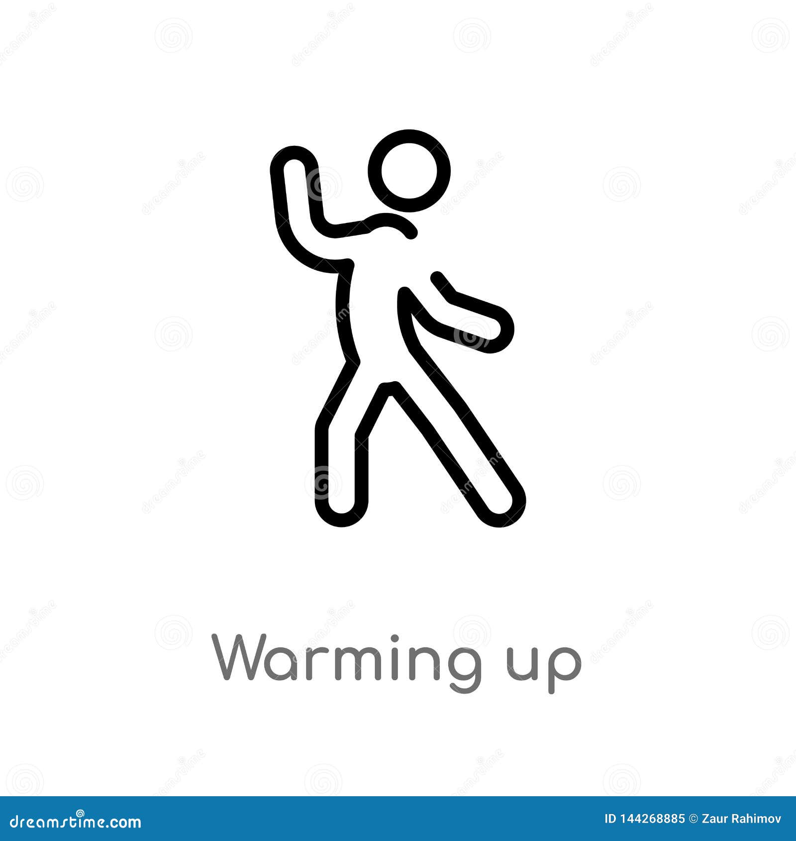 Outline Warming Up Vector Icon. Isolated Black Simple Line Element ...