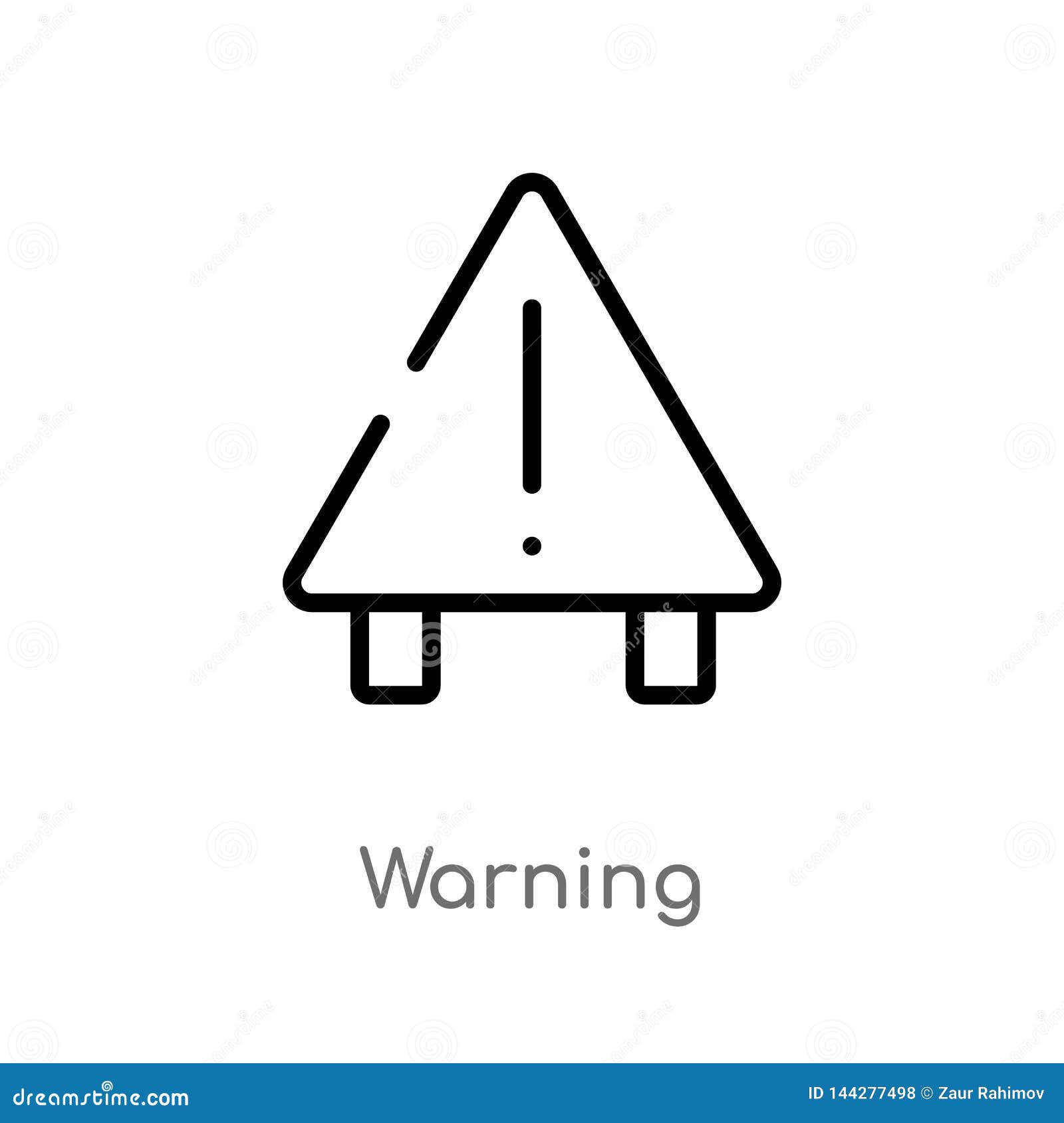 Outline Warning Vector Icon. Isolated Black Simple Line Element ...