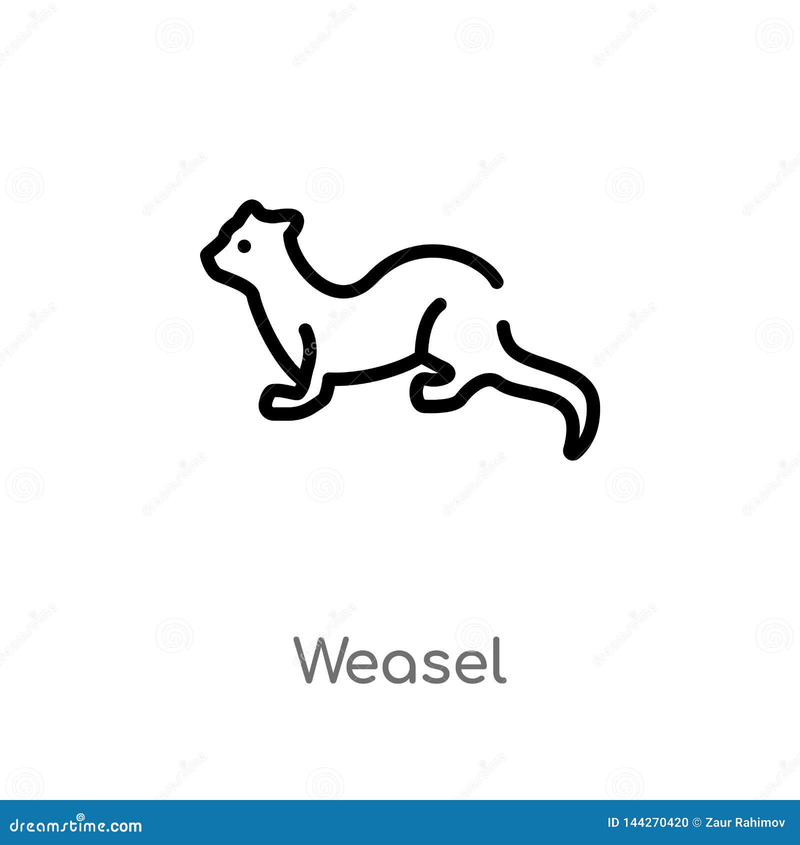 Weasel Vector Illustration, Flat Style, Black Silhouette ,profile ...