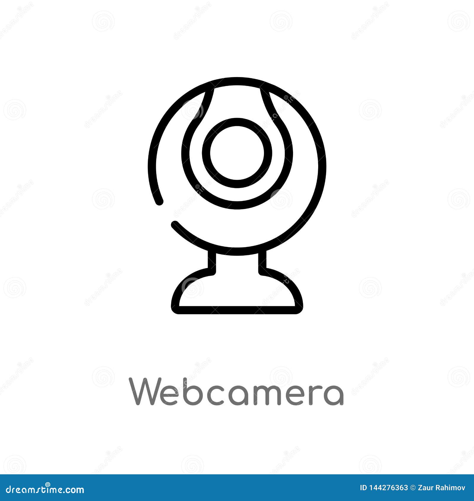 Outline Webcamera Vector Icon. Isolated Black Simple Line Element Illustration from Computer ...