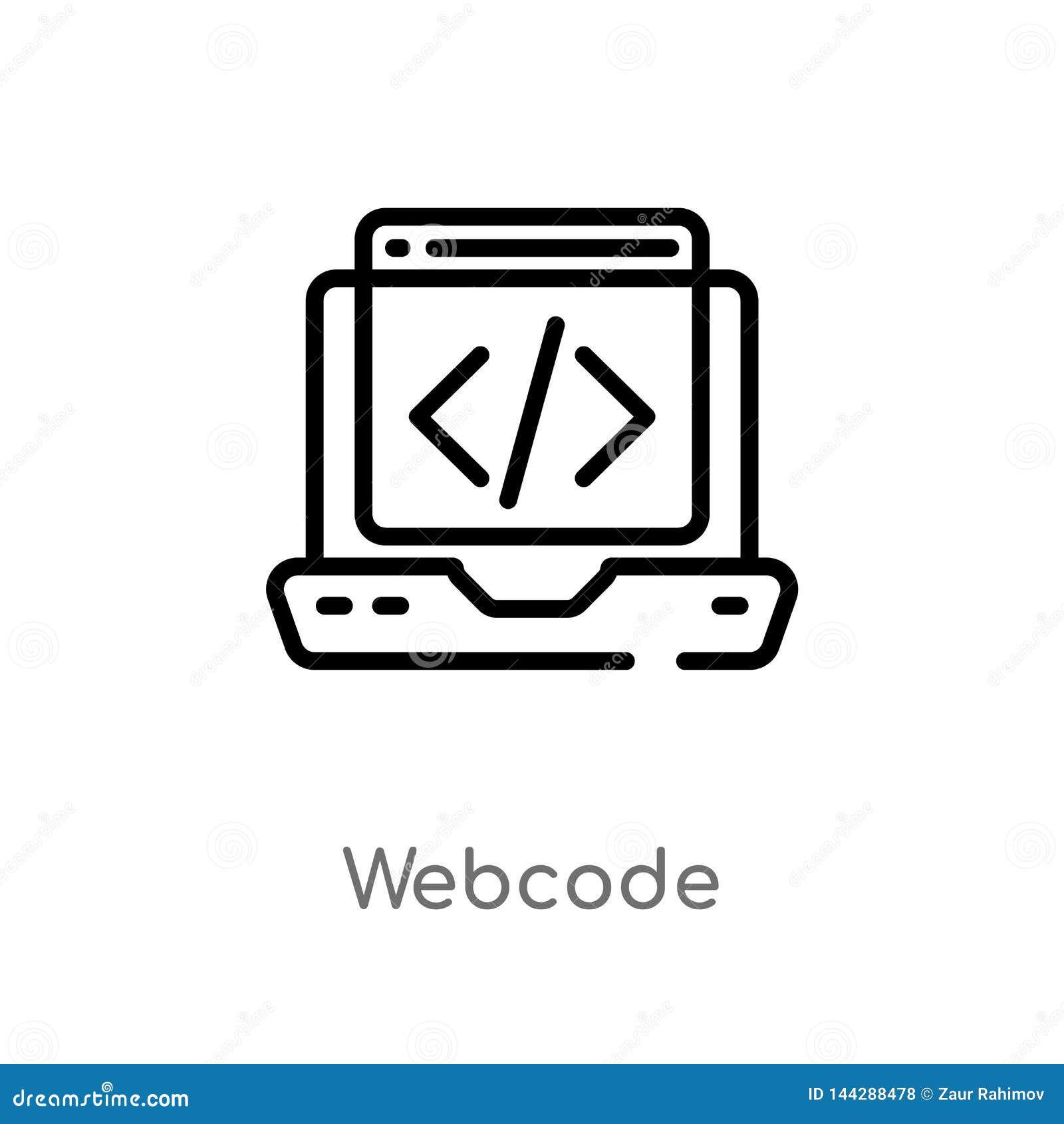 Outline Webcode Vector Icon Isolated Black Simple Line Element Illustration From Marketing