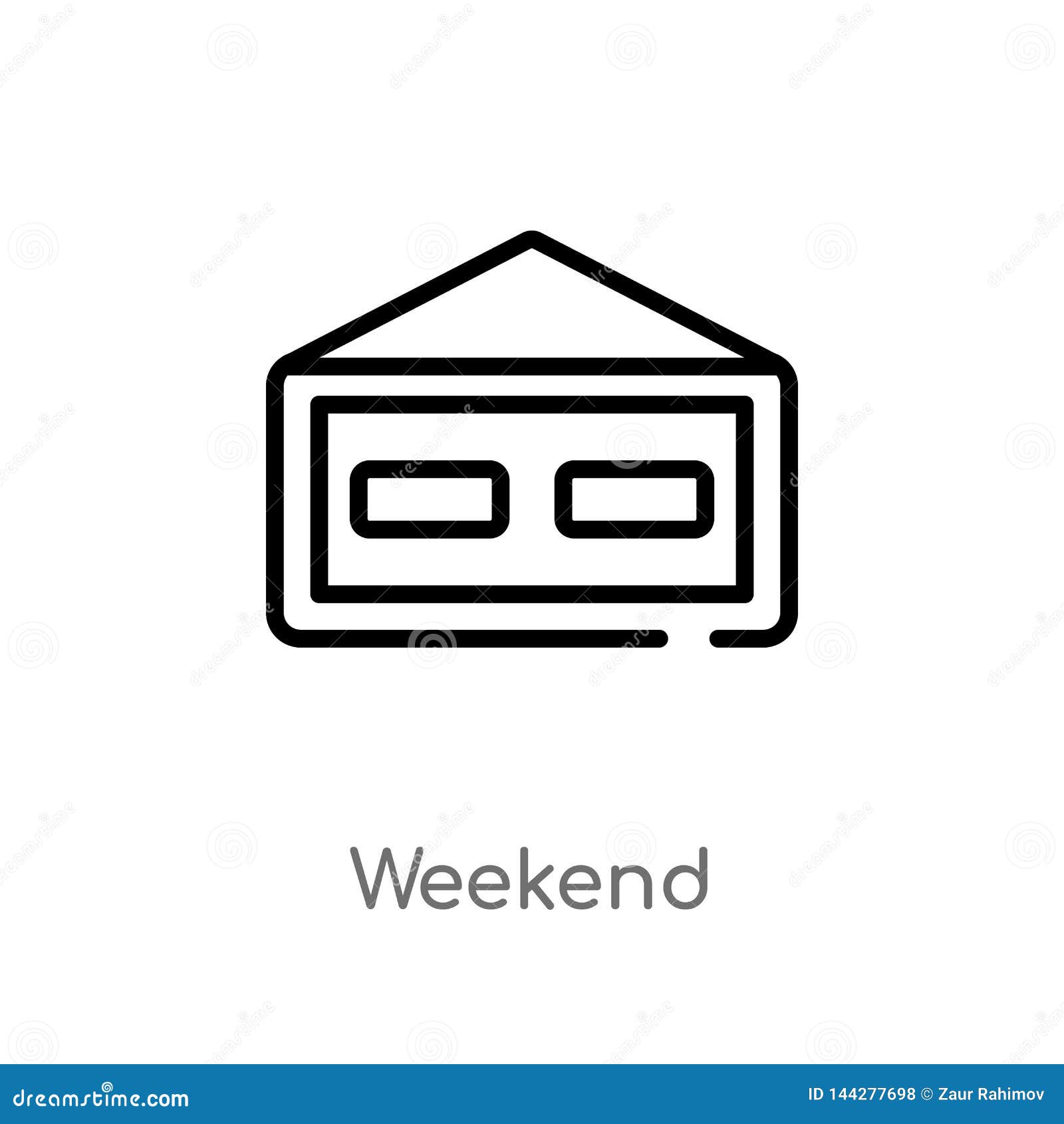 Outline Weekend Vector Icon. Isolated Black Simple Line Element ...
