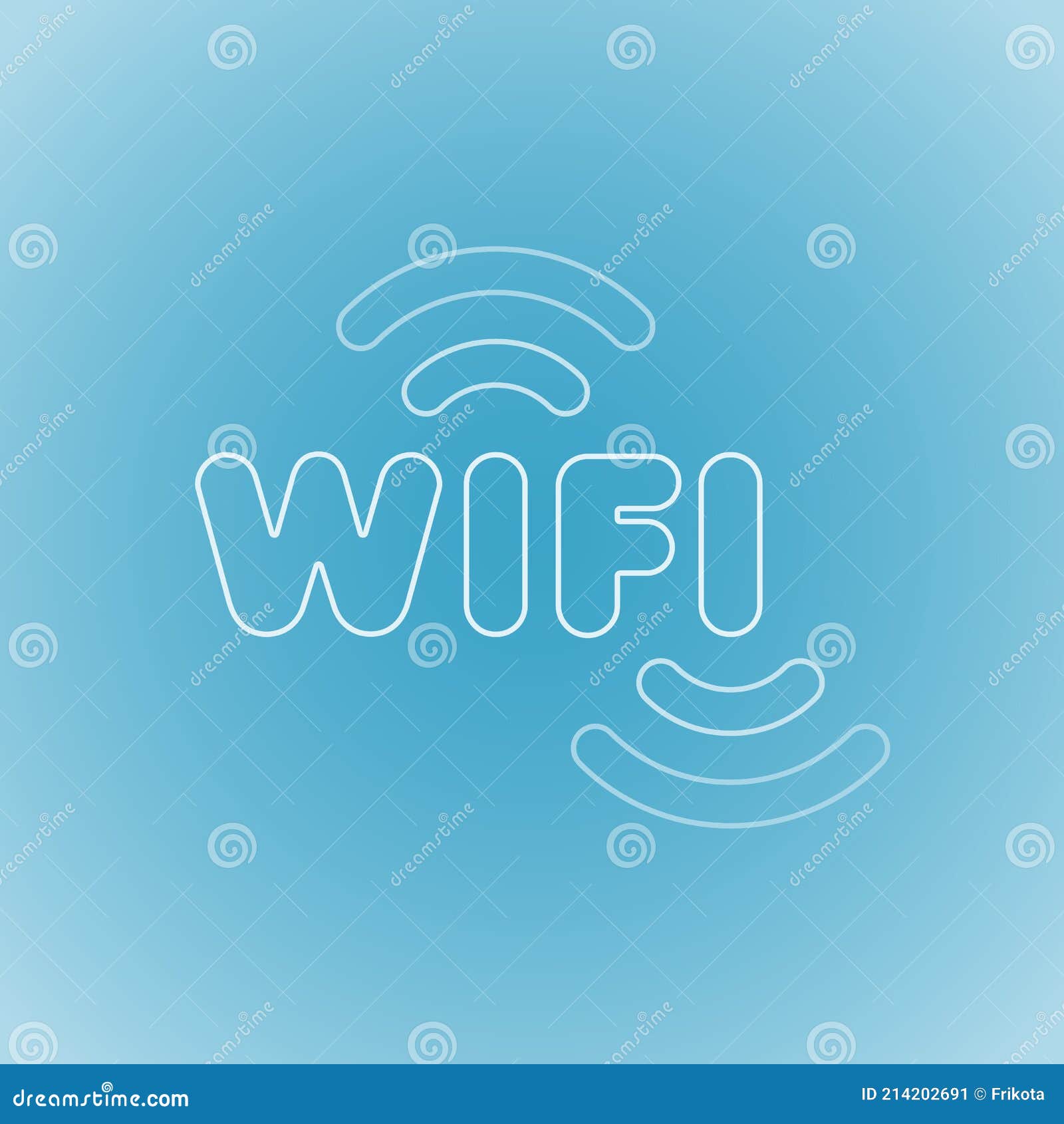 Outline White Wifi Sign. Vector Illustration, Flat Design Stock Vector ...