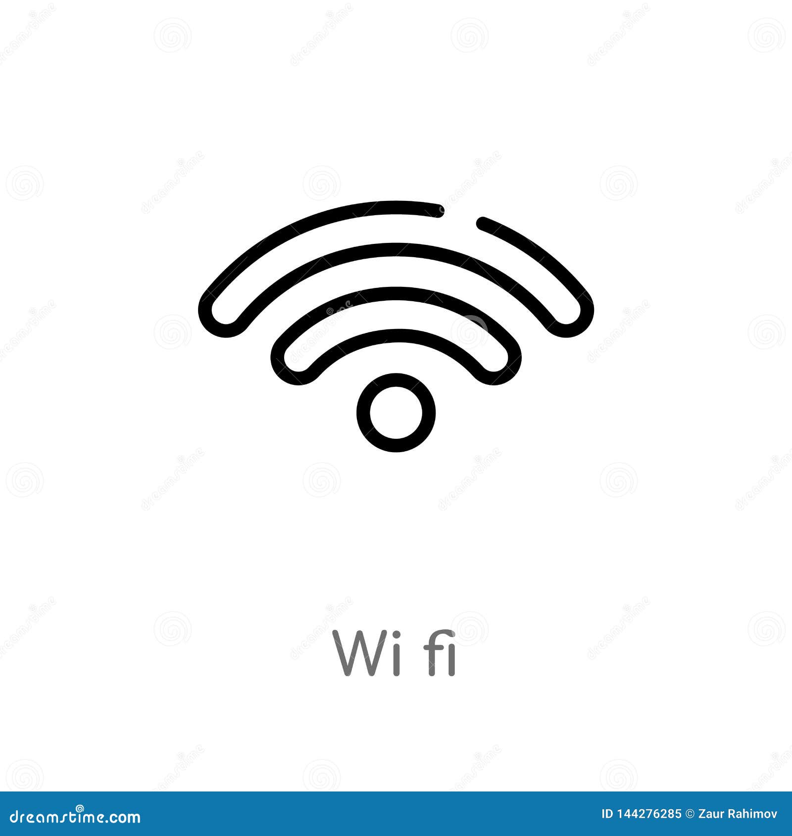 Outline Wi Fi Vector Icon. Isolated Black Simple Line Element ...