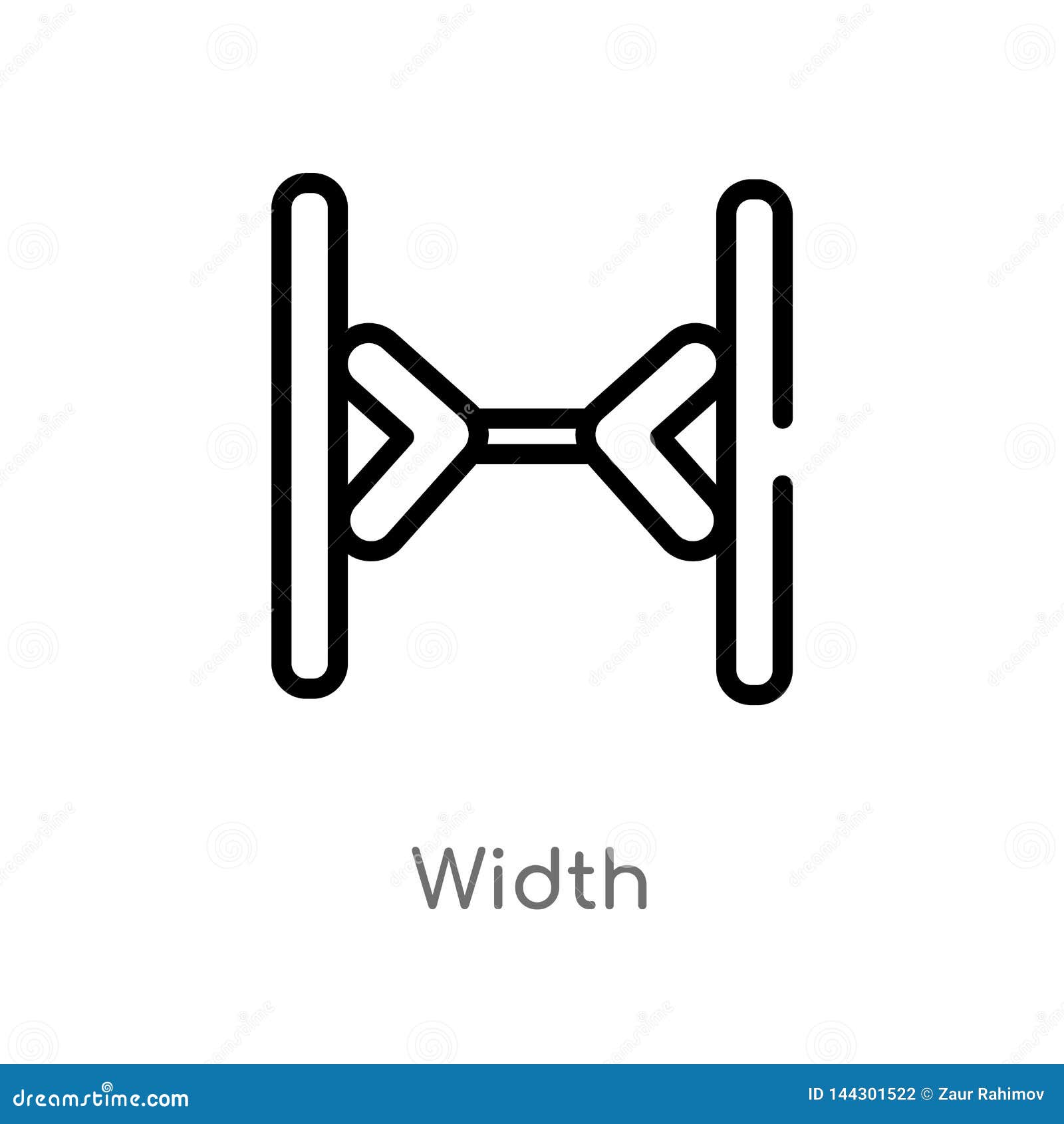 Outline Width Vector Icon. Isolated Black Simple Line Element ...