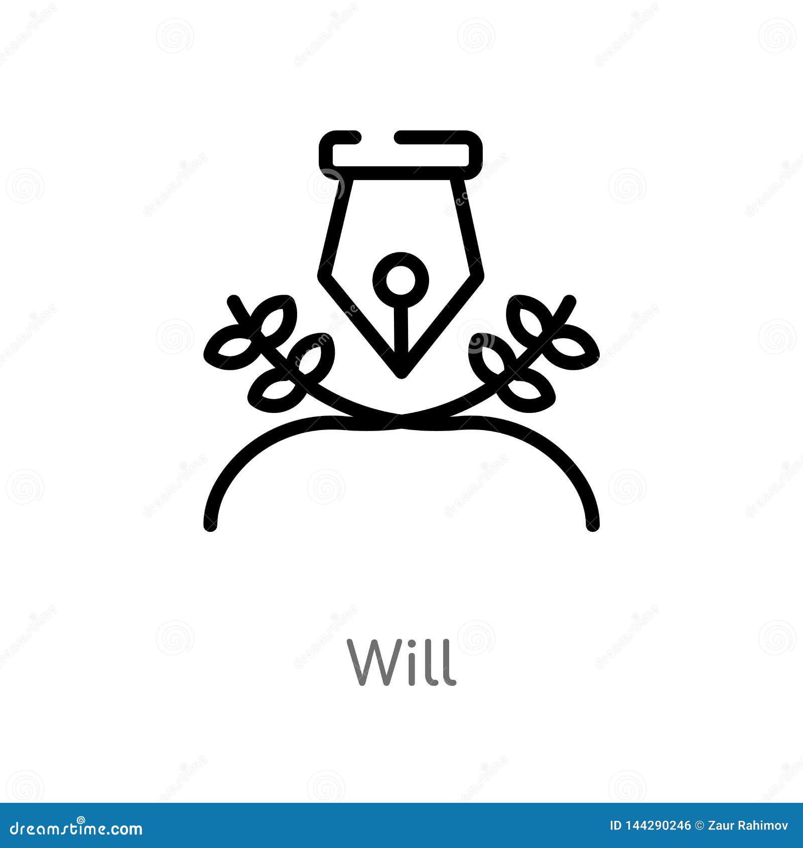 Outline Will Vector Icon. Isolated Black Simple Line Element ...