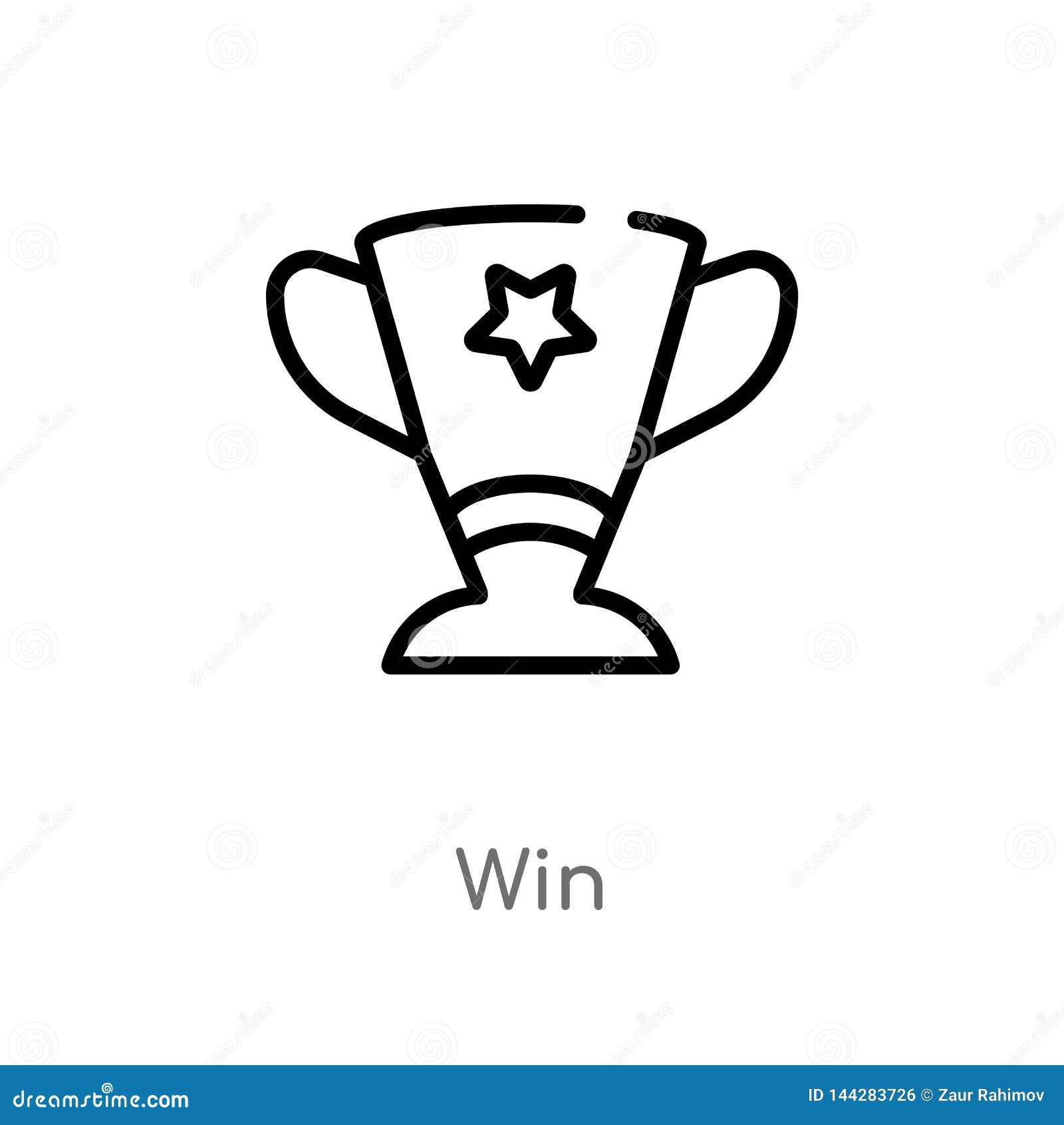 Outline Win Vector Icon. Isolated Black Simple Line Element ...