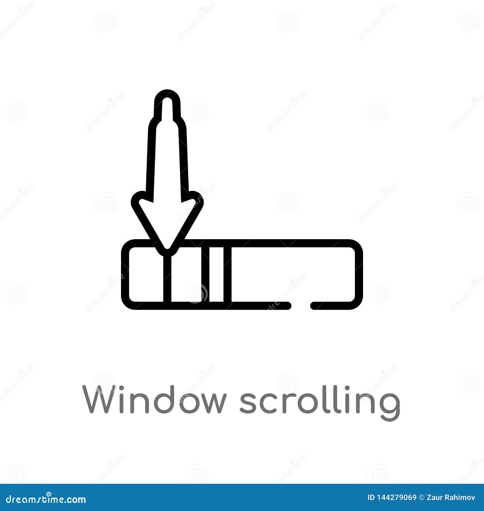 Outline Window Scrolling Left Vector Icon. Isolated Black Simple Line ...