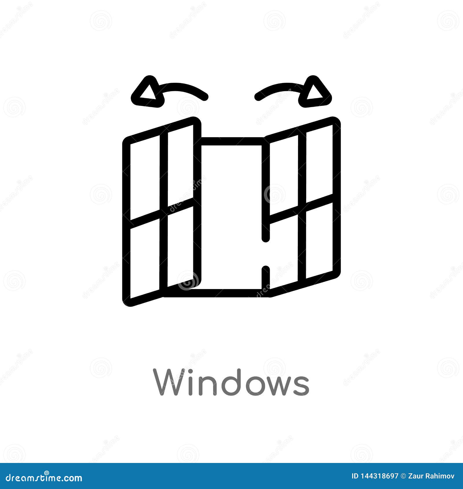 Outline Windows Vector Icon. Isolated Black Simple Line Element ...