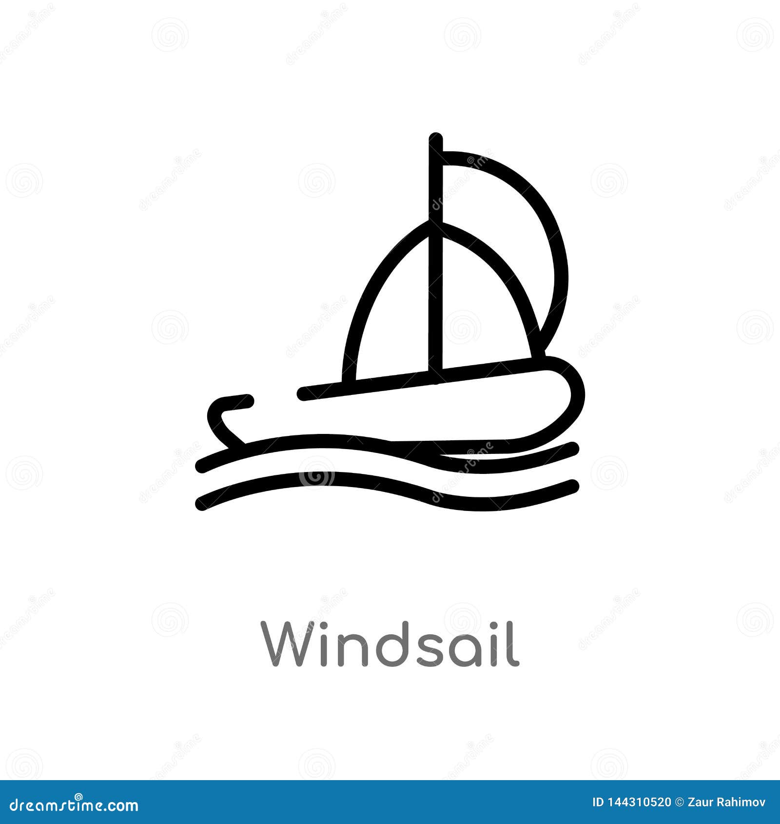 Windsail Icon. Trendy Windsail Logo Concept On White Background Cartoon ...