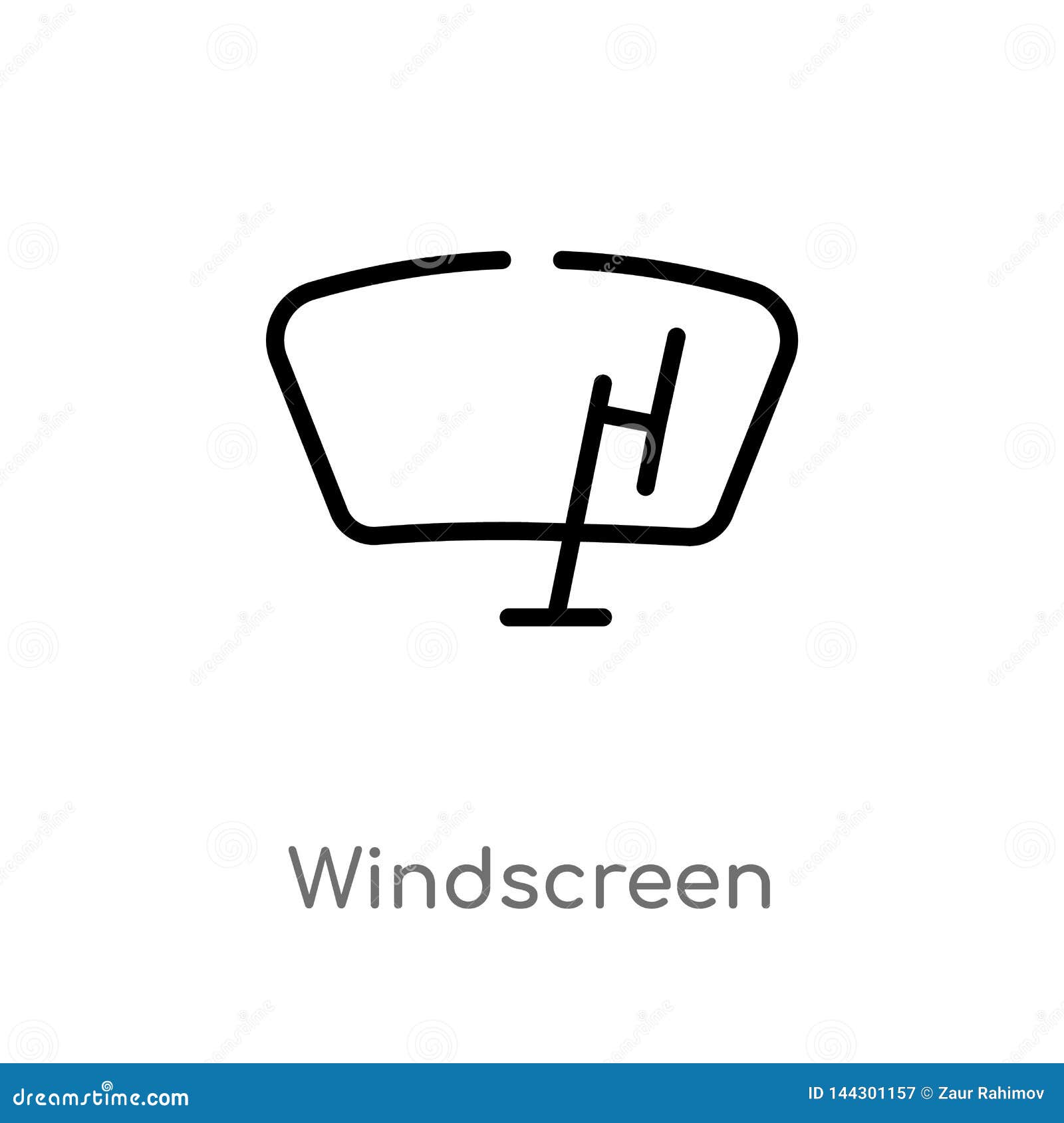 Outline Windscreen Vector Icon. Isolated Black Simple Line Element Illustration from ...