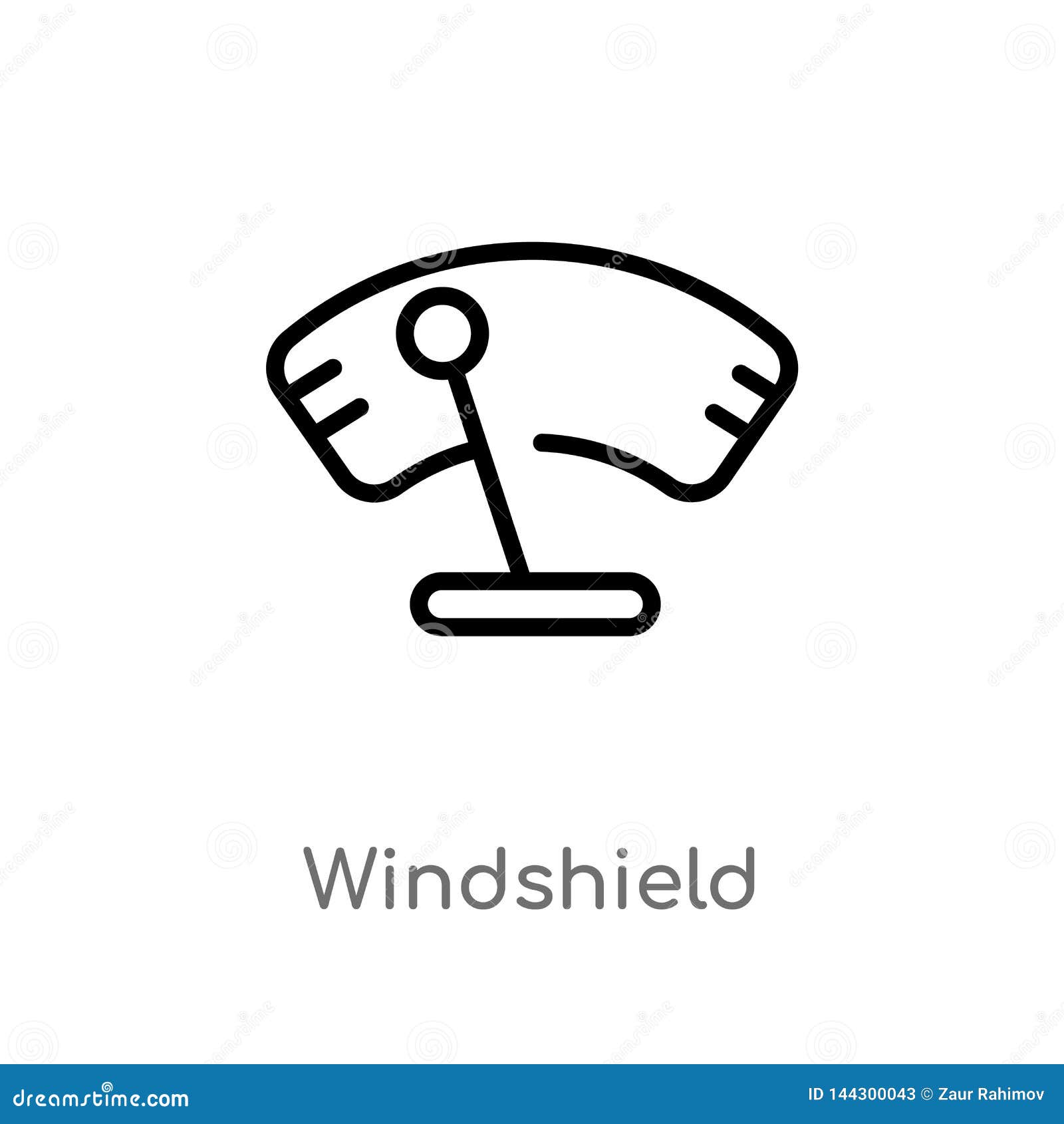 Outline Windshield Defrost Vector Icon. Isolated Black Simple Line ...