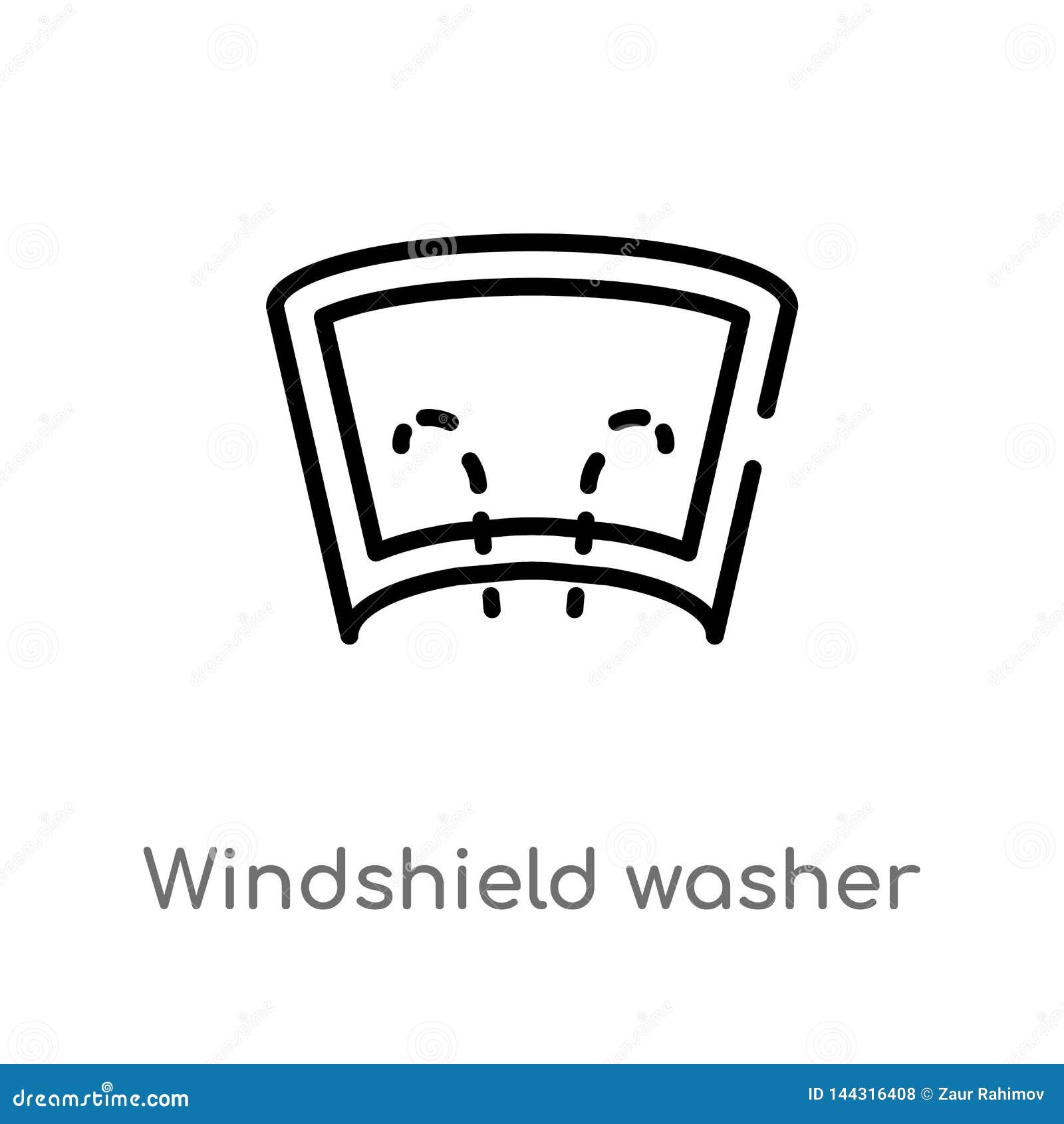 Outline Windshield Defrost Vector Icon. Isolated Black Simple Line ...