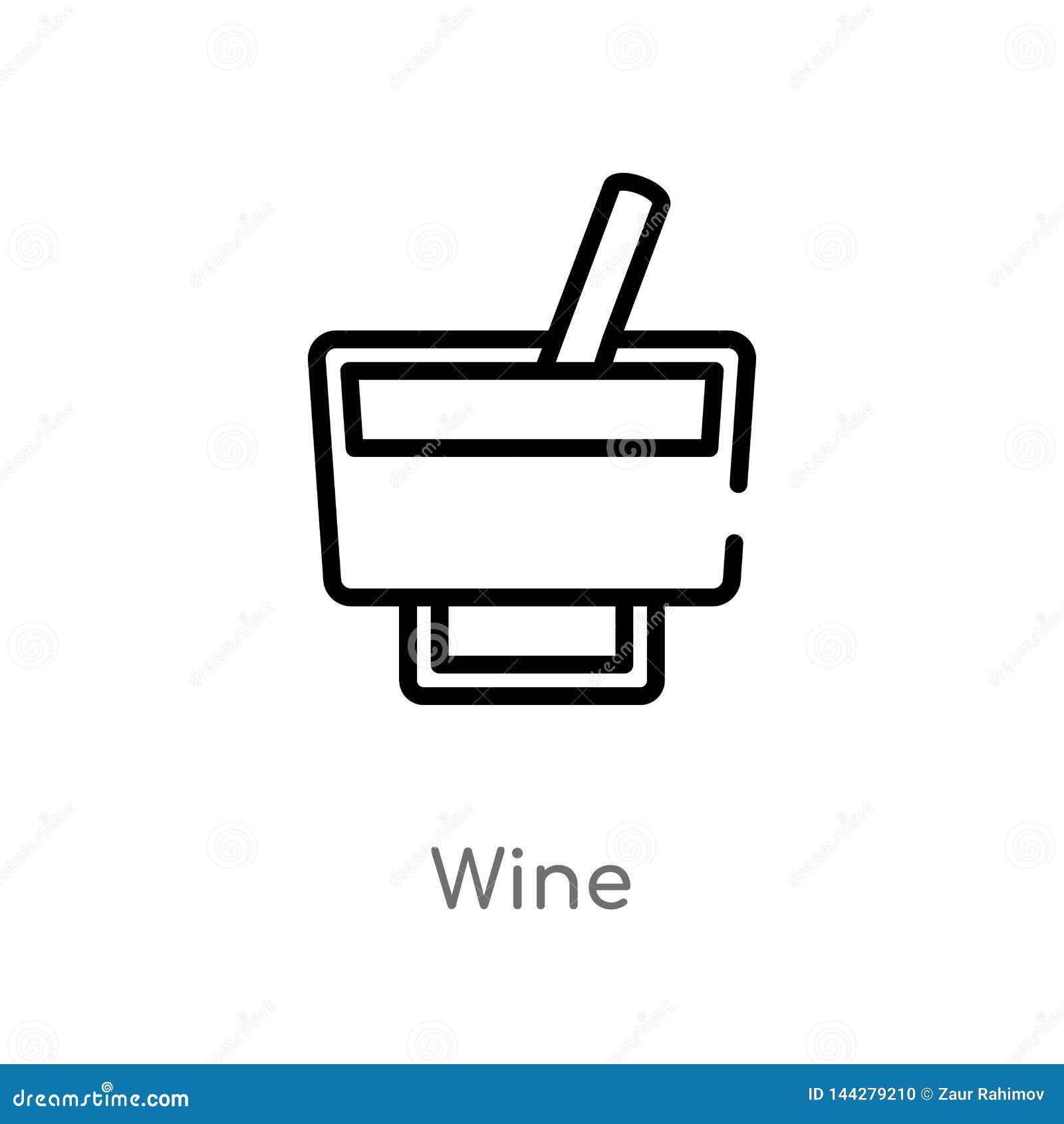 Outline Wine Vector Icon. Isolated Black Simple Line Element ...