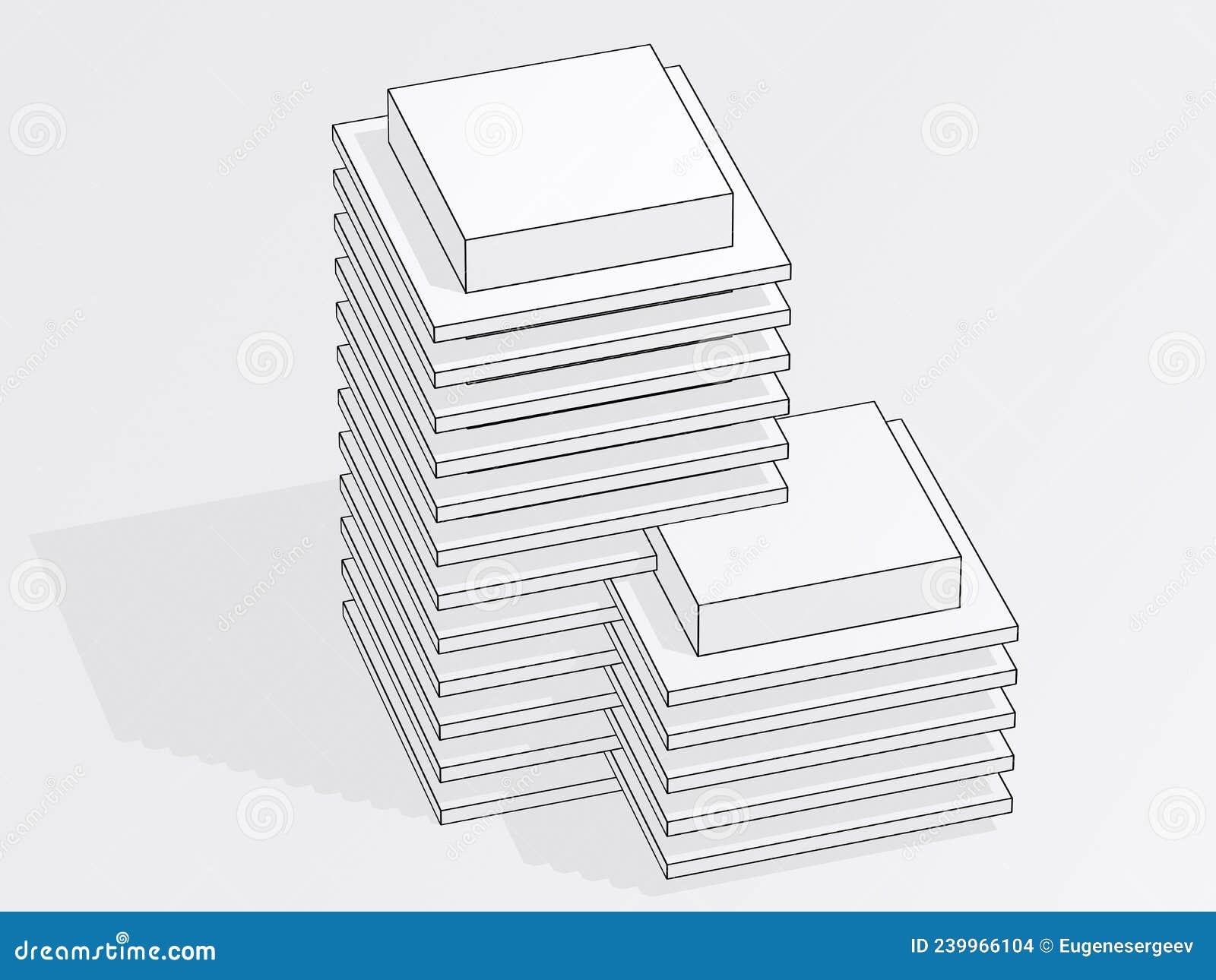 Outline Wire Frame Model of an Office Building, 3d Stock Illustration ...