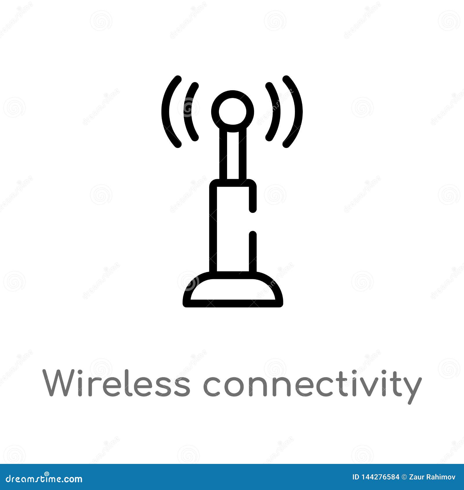 Outline Wireless Connectivity Vector Icon. Isolated Black Simple Line ...