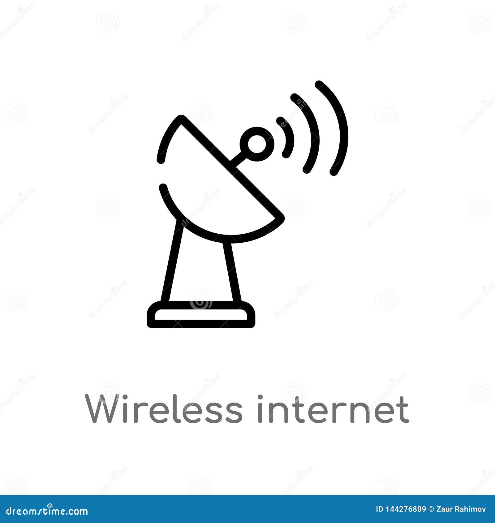 Outline Wireless Internet Connection Vector Icon. Isolated Black Simple ...