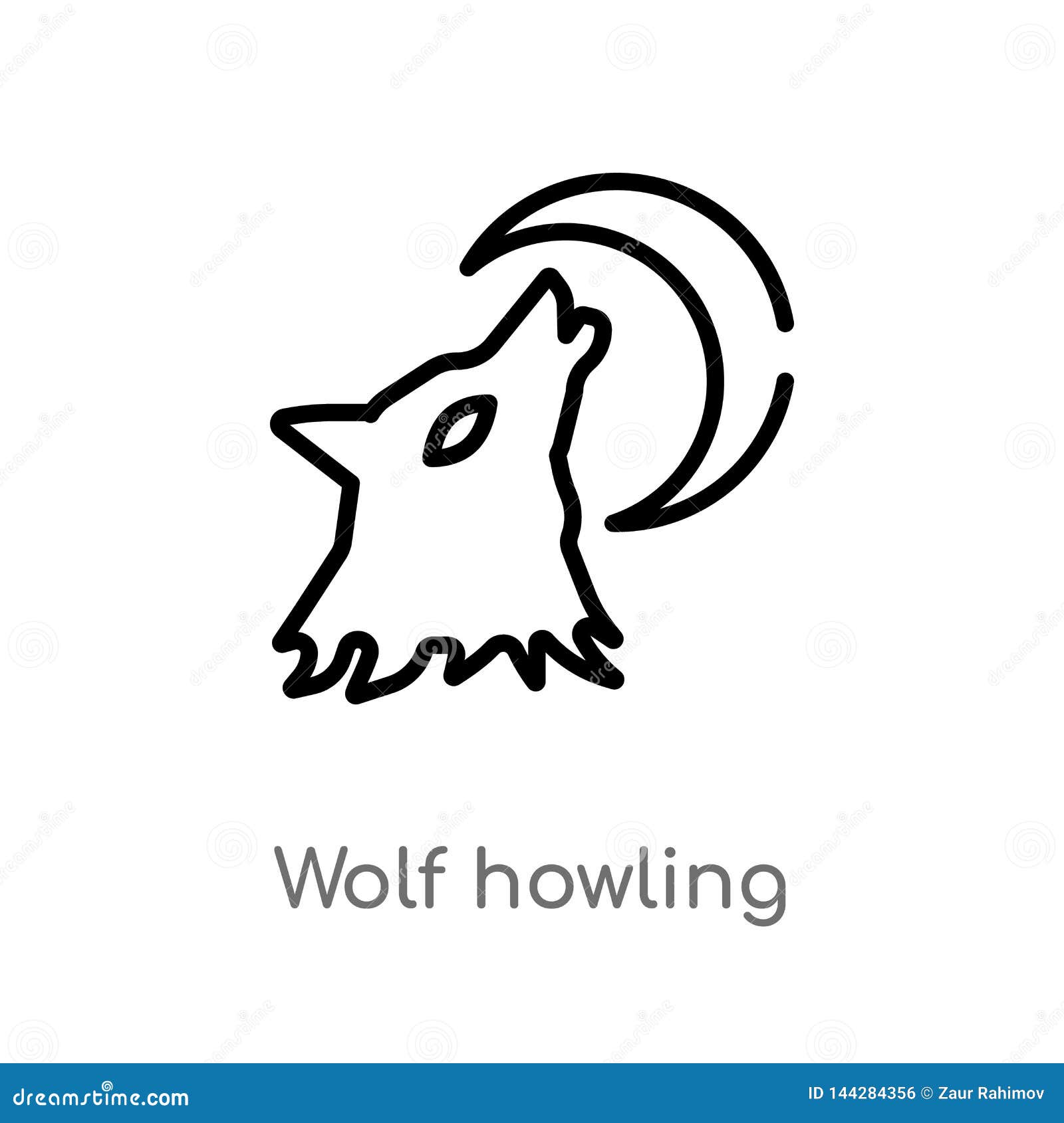 Outline Wolf Icon Cartoon Vector | CartoonDealer.com #134524189