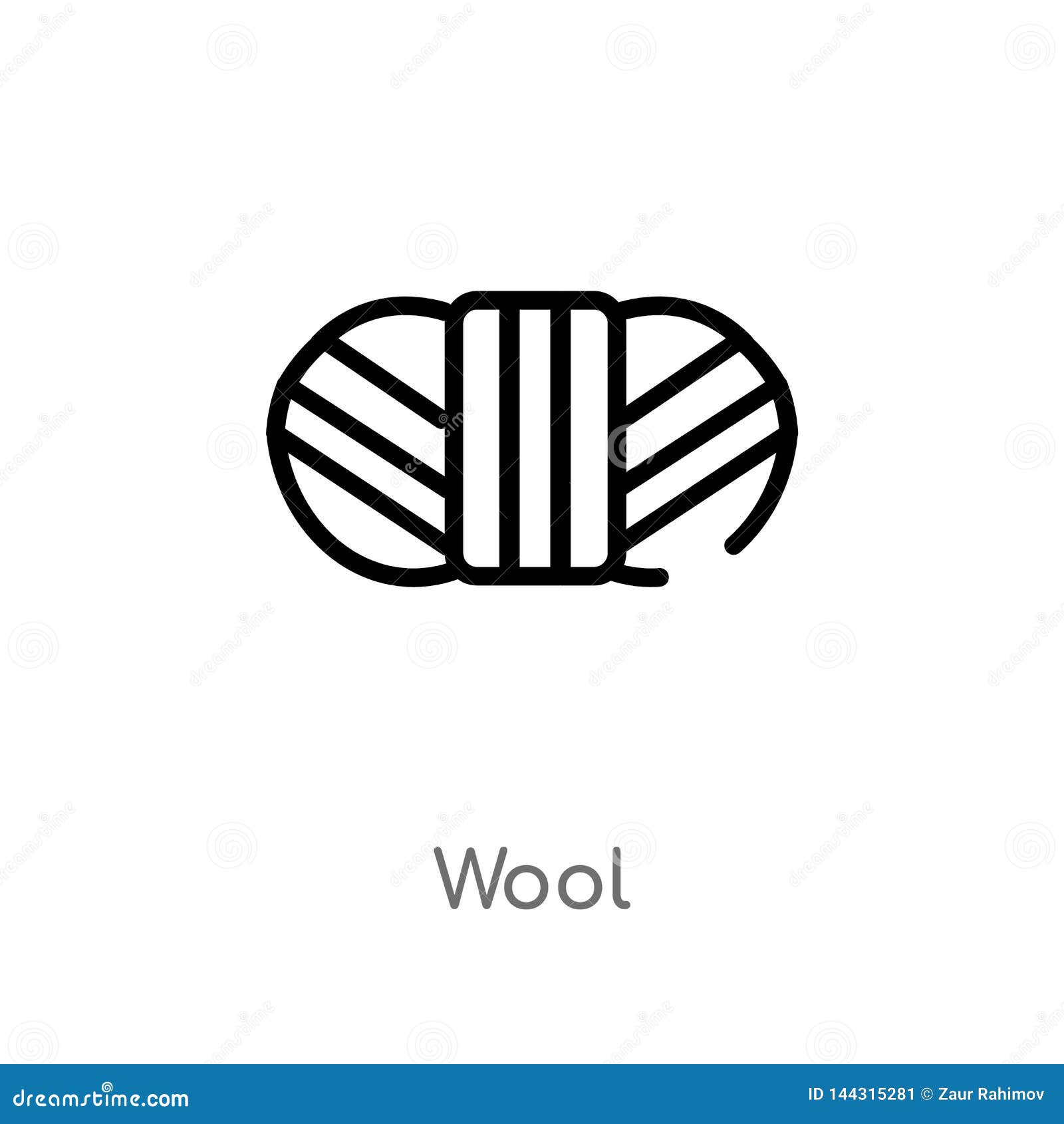 Outline Wool Vector Icon. Isolated Black Simple Line Element ...