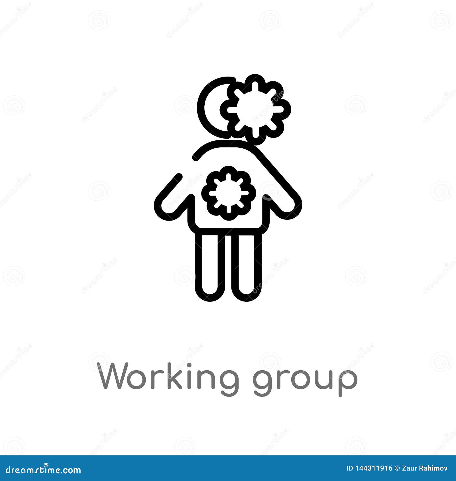 Outline Working Vector Icon. Isolated Black Simple Line Element ...