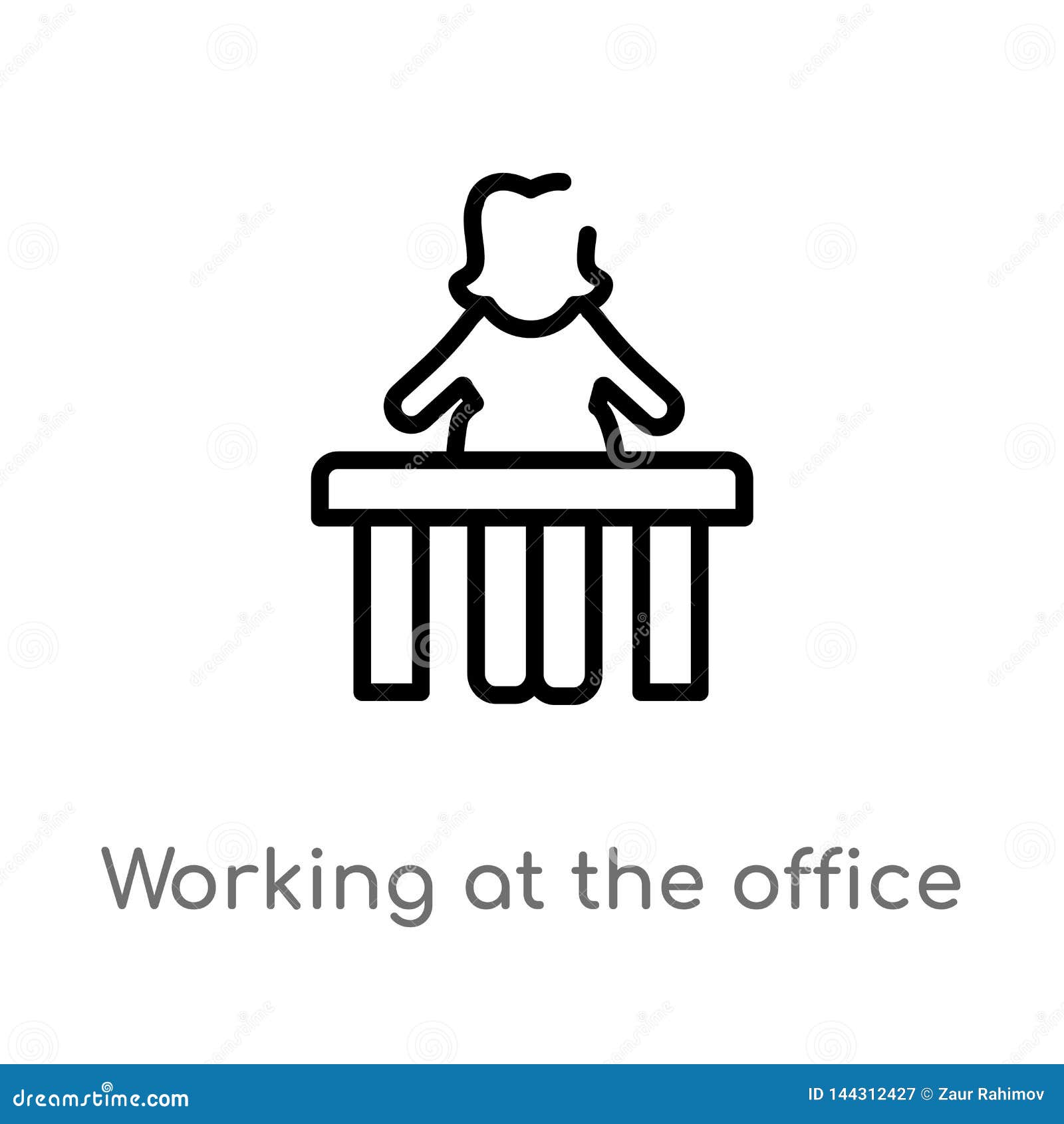 Outline Working Vector Icon. Isolated Black Simple Line Element ...