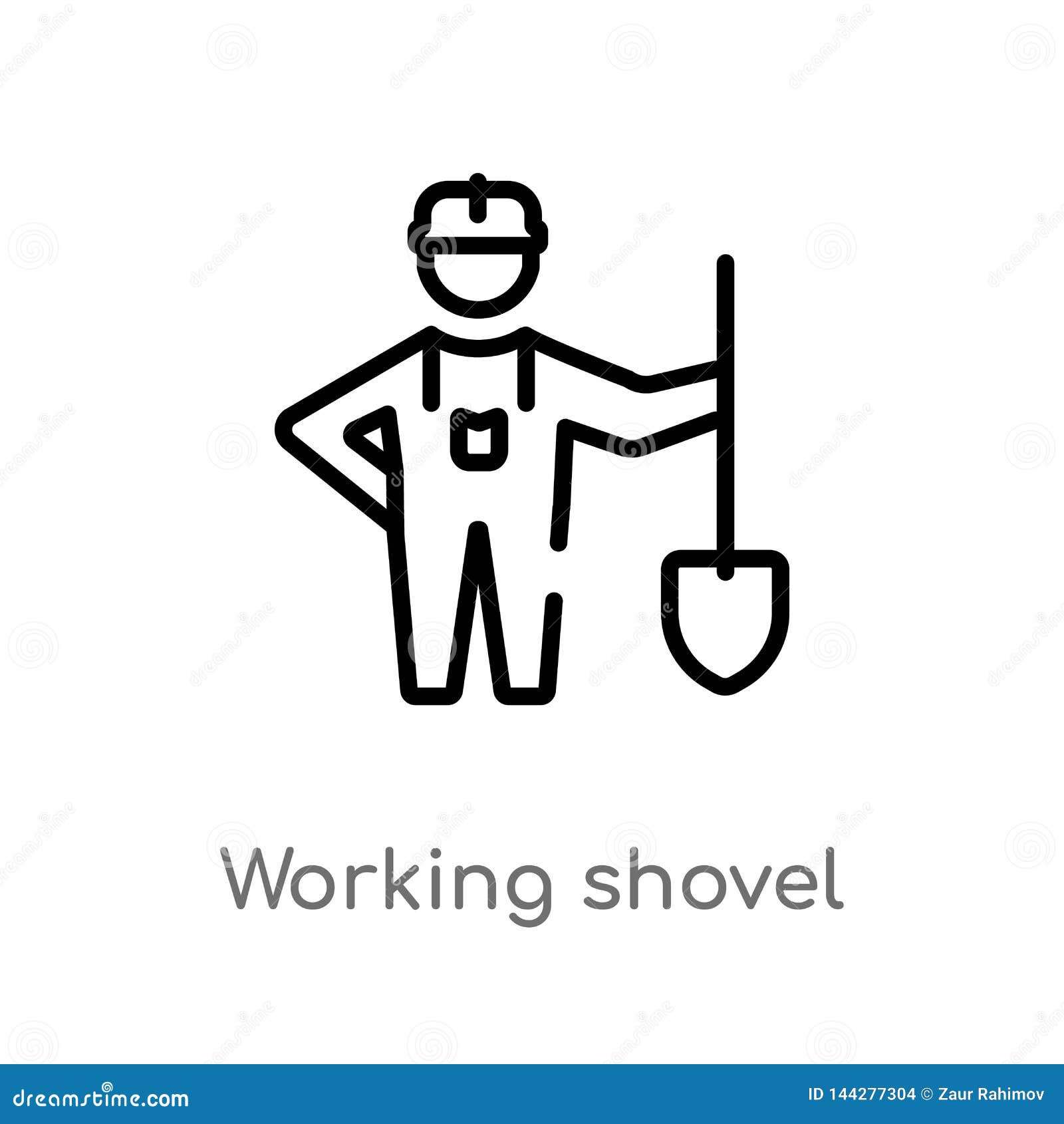 Outline Working Vector Icon. Isolated Black Simple Line Element ...