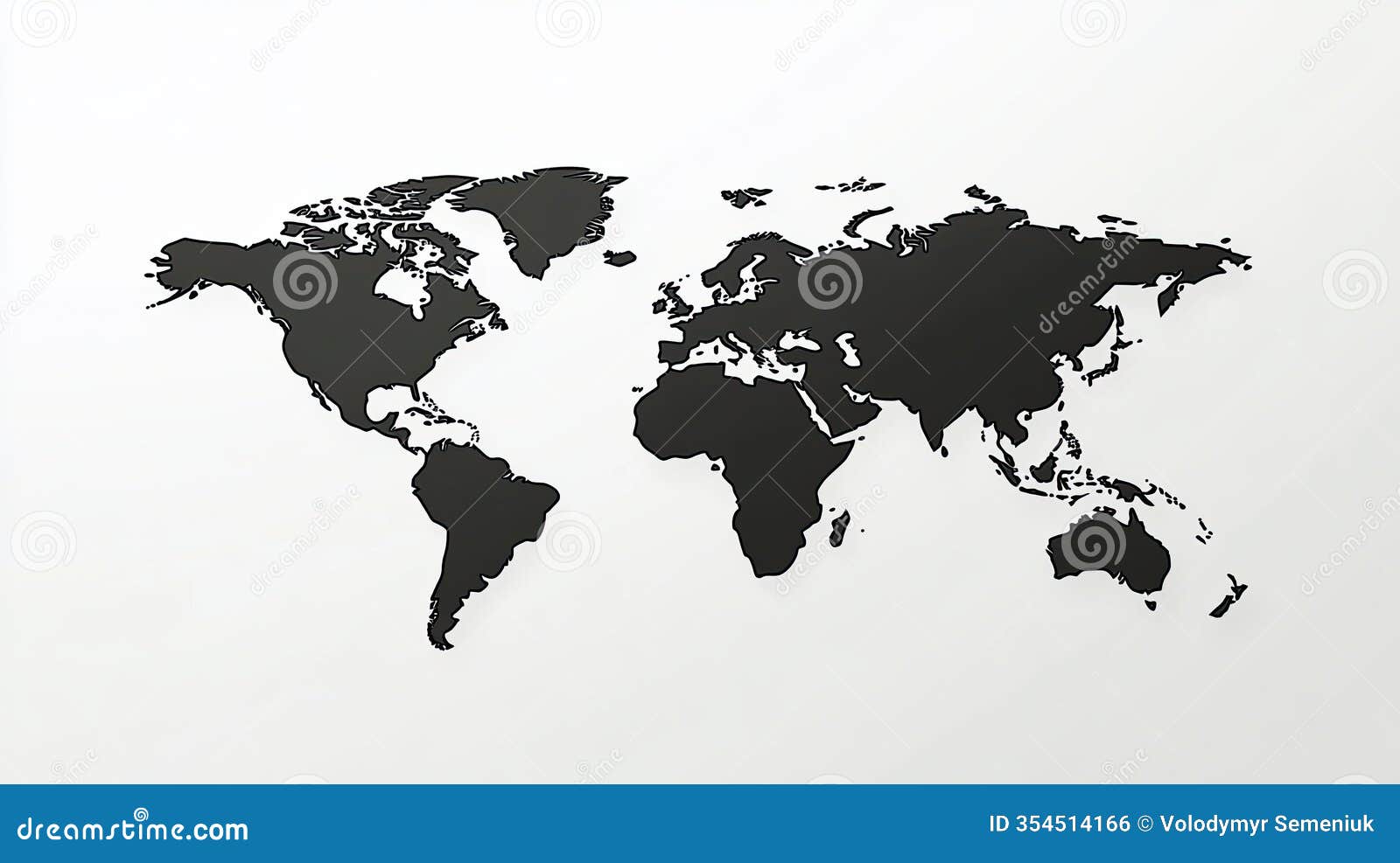 Outline of the World Map Against a Minimalist White Backdrop Showcasing ...