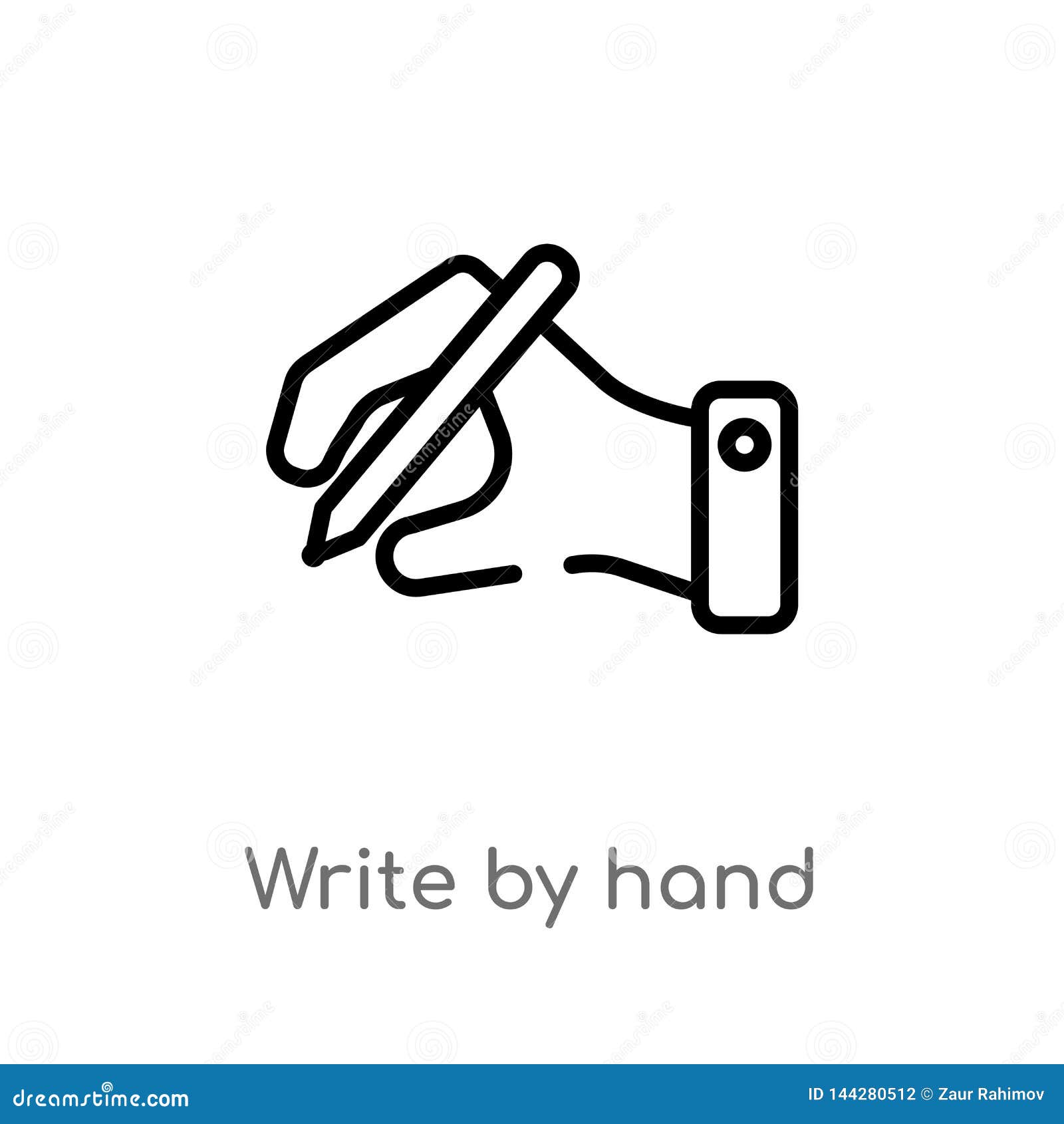 Outline Write by Hand Vector Icon. Isolated Black Simple Line Element ...