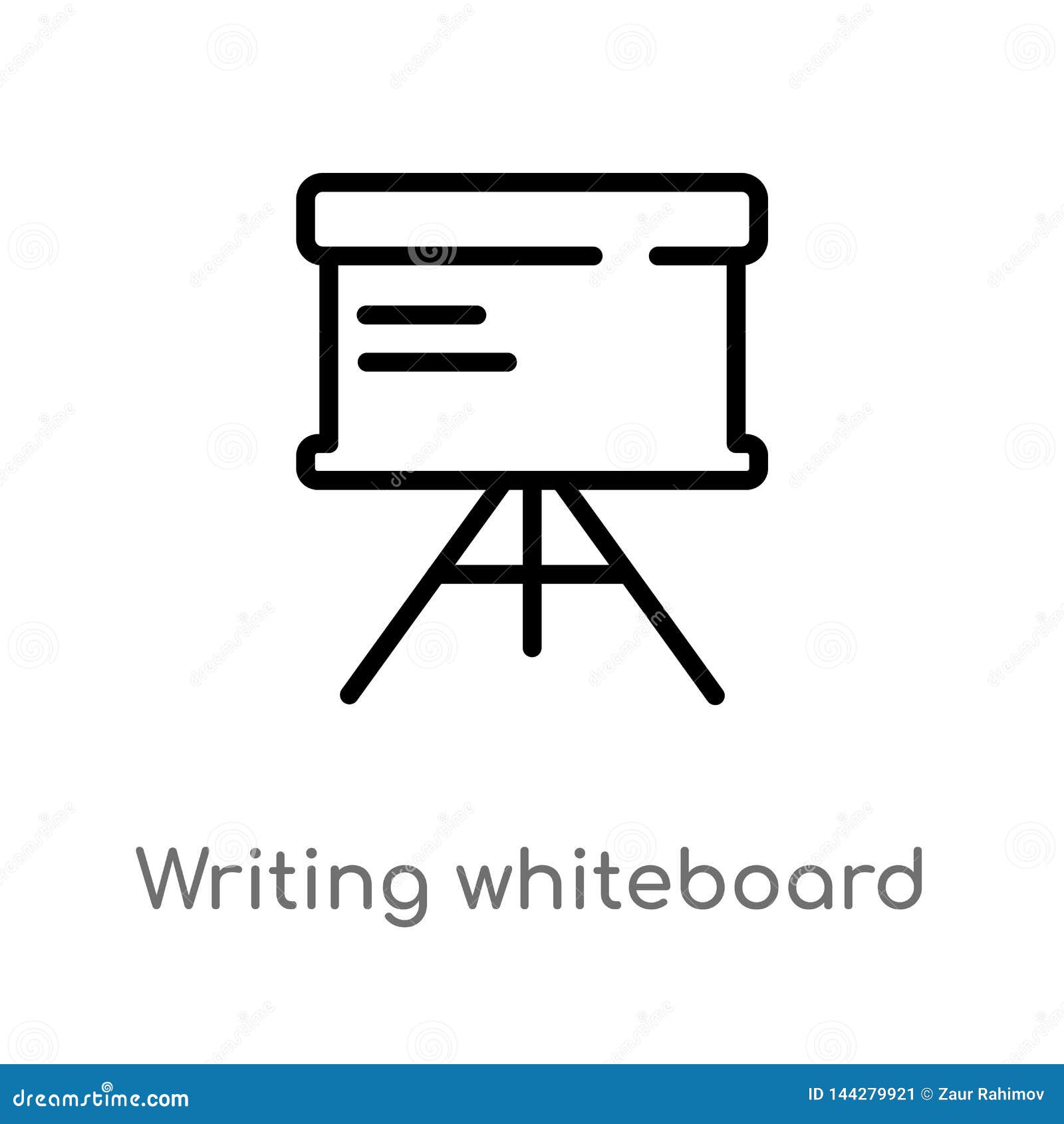 Outline Writing Whiteboard Vector Icon. Isolated Black Simple Line ...