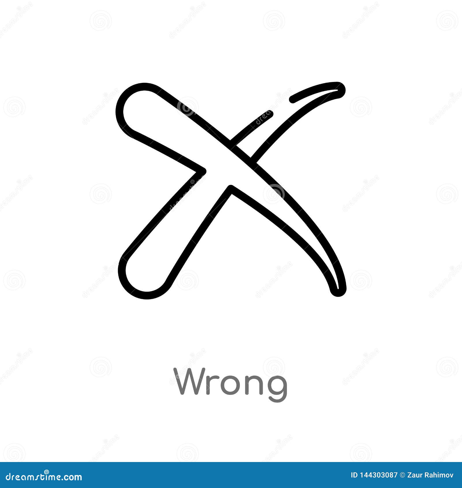Outline Wrong Vector Icon. Isolated Black Simple Line Element ...