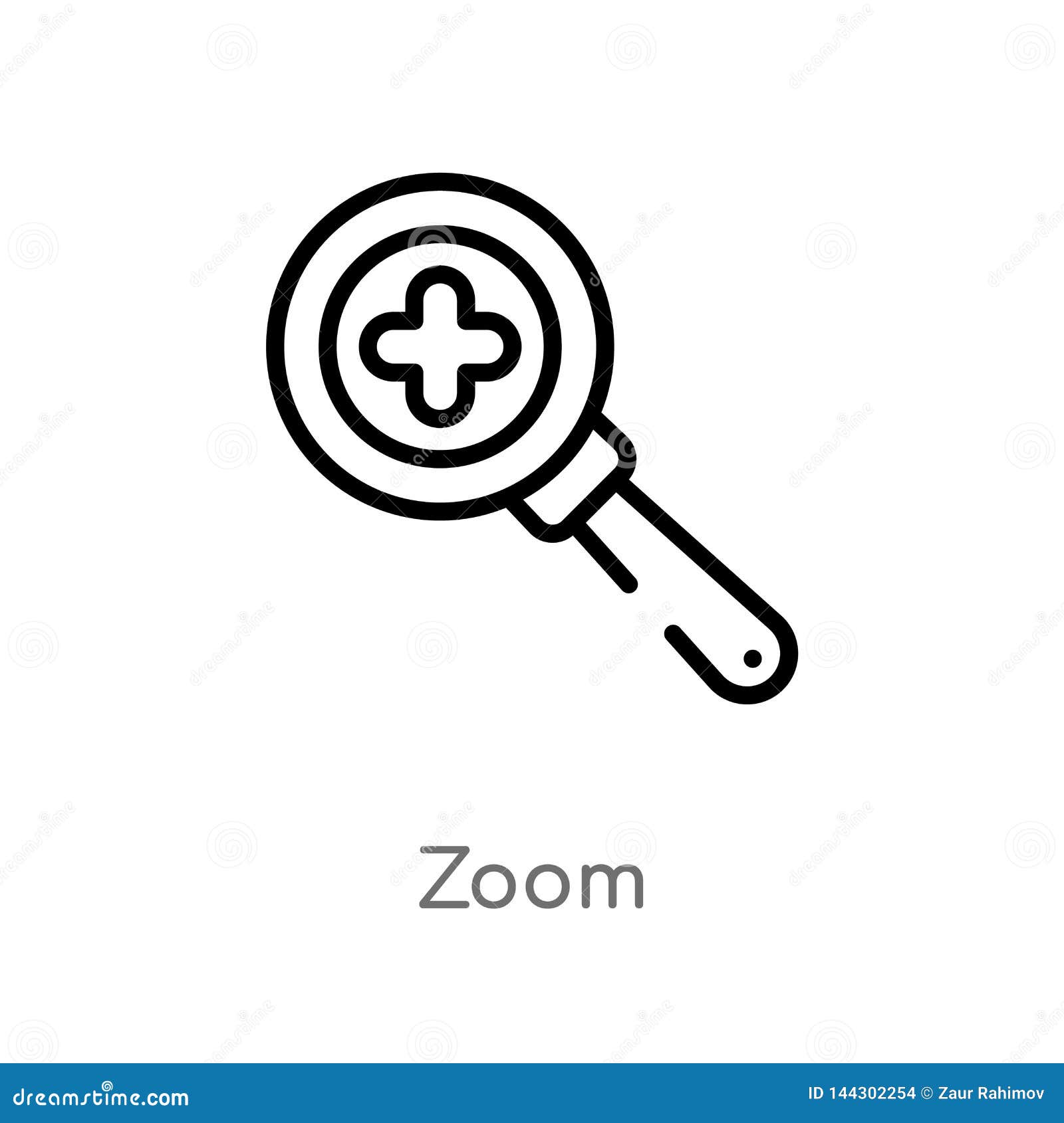 Outline Zoom Vector Icon. Isolated Black Simple Line Element ...
