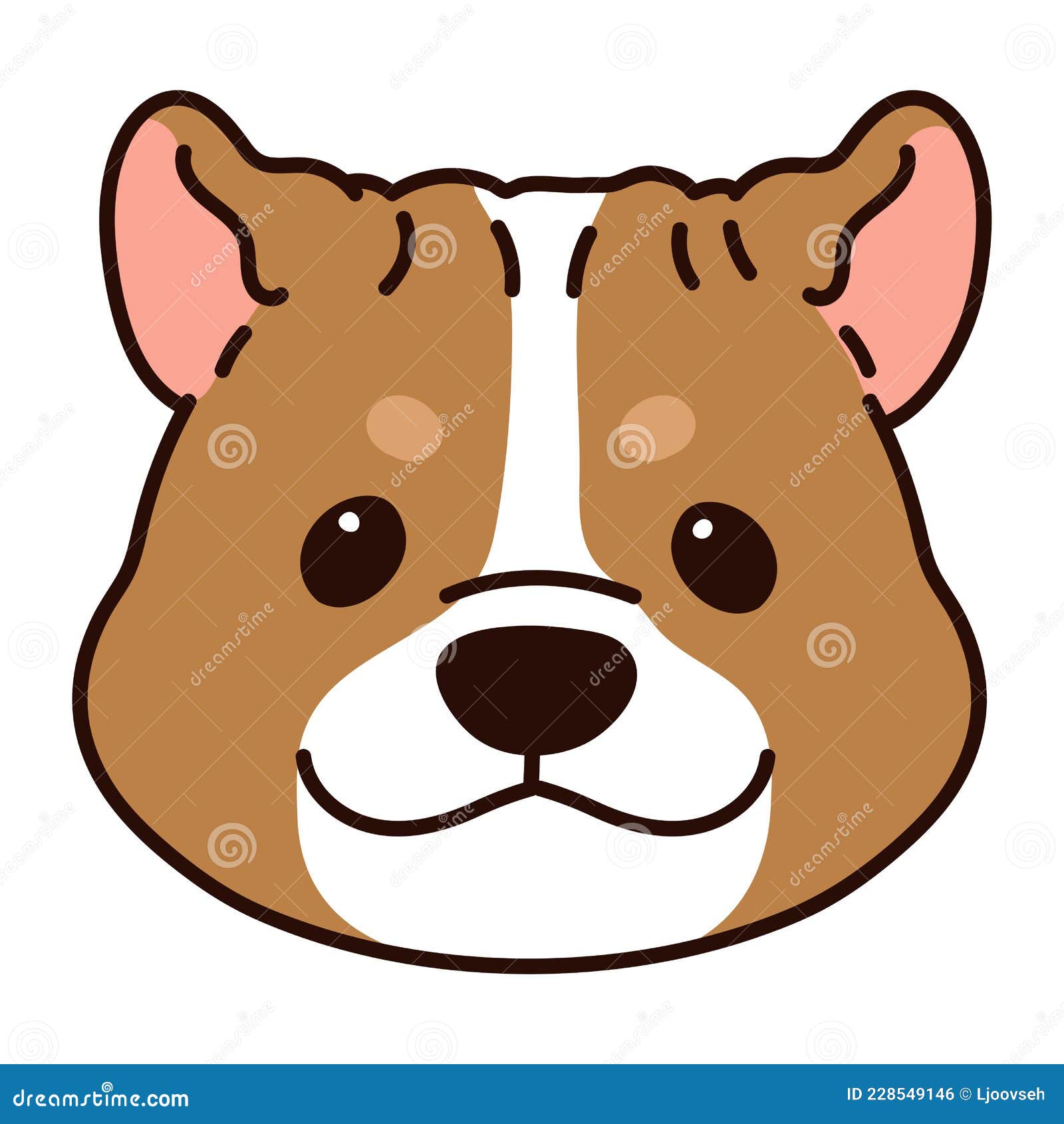 Outlined Adorable Tricolored Calico Cat Head Vector Illustration ...