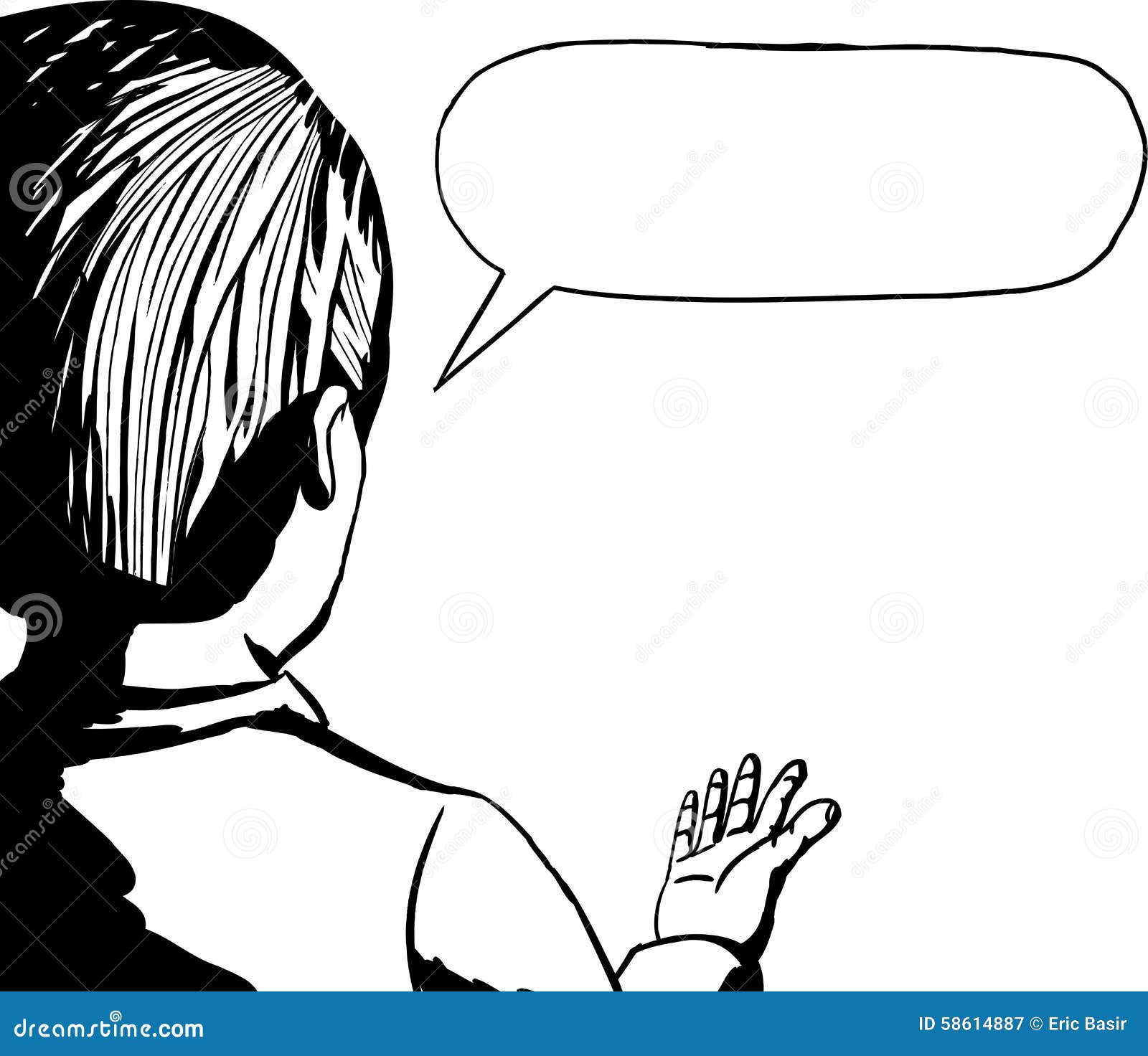 Outlined Back of Talking Man Stock Illustration - Illustration of ...