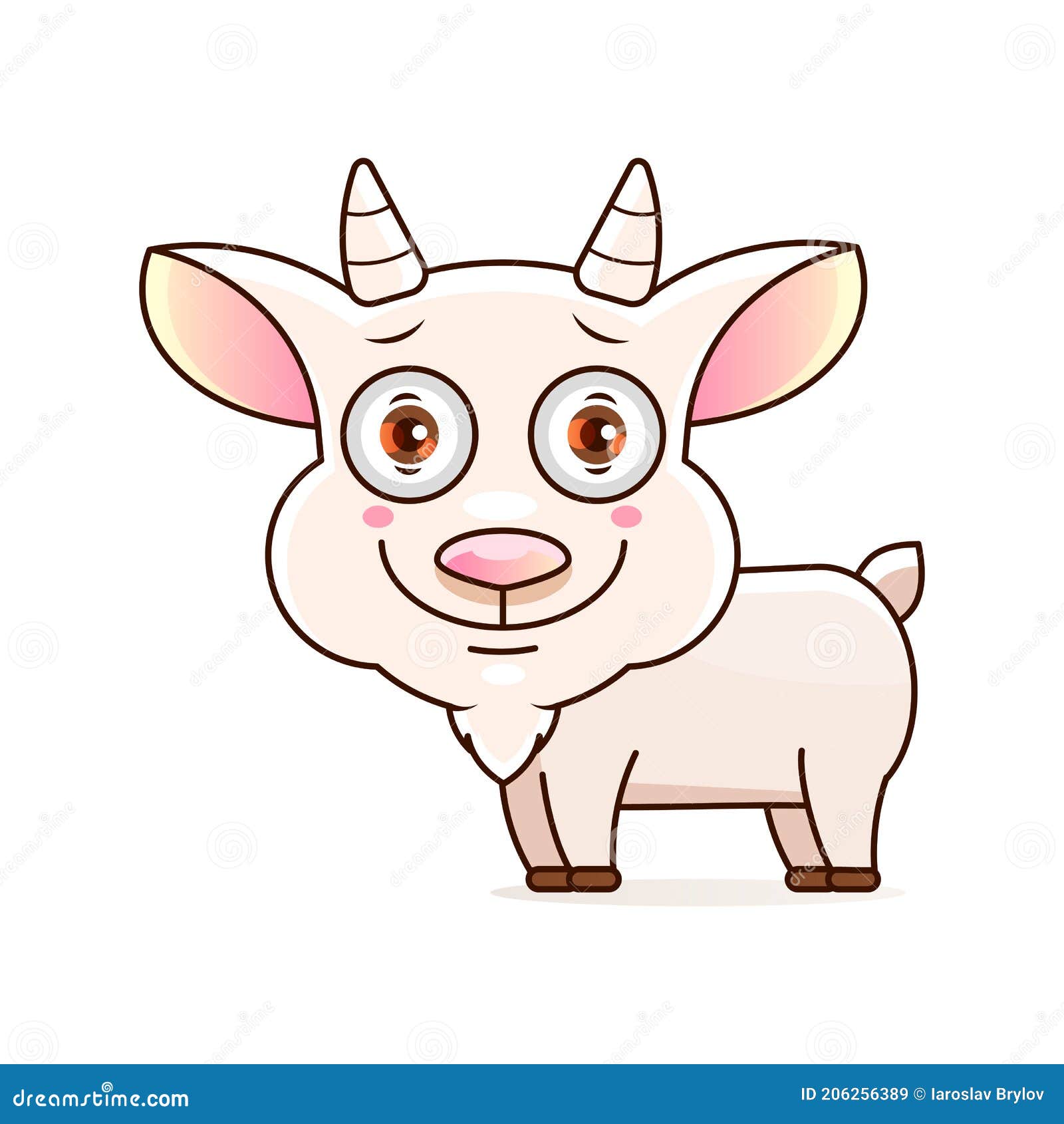 Outlined Billy Goat. Vector Line Art Illustration Coloring Stock Vector ...