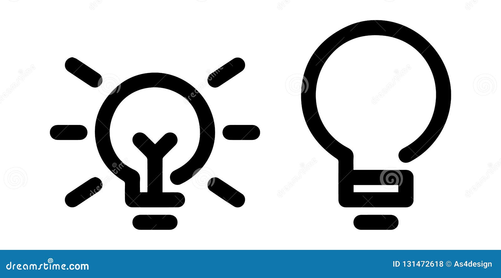 Outlined Bulb or Light Bubble Icons Stock Vector - Illustration of ...