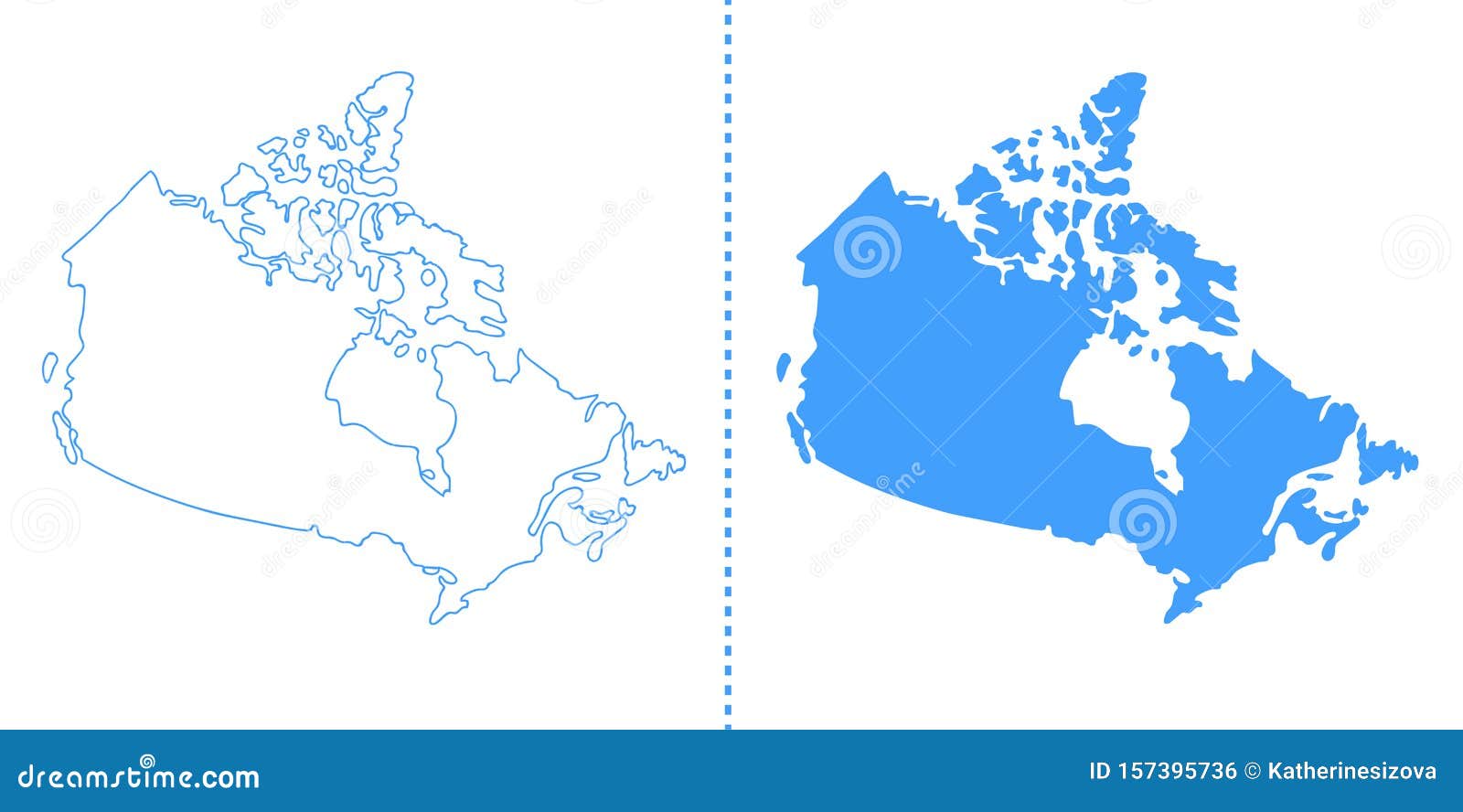 Outlined Canada Map Country Silhouette Vector Drawing Template Stock ...