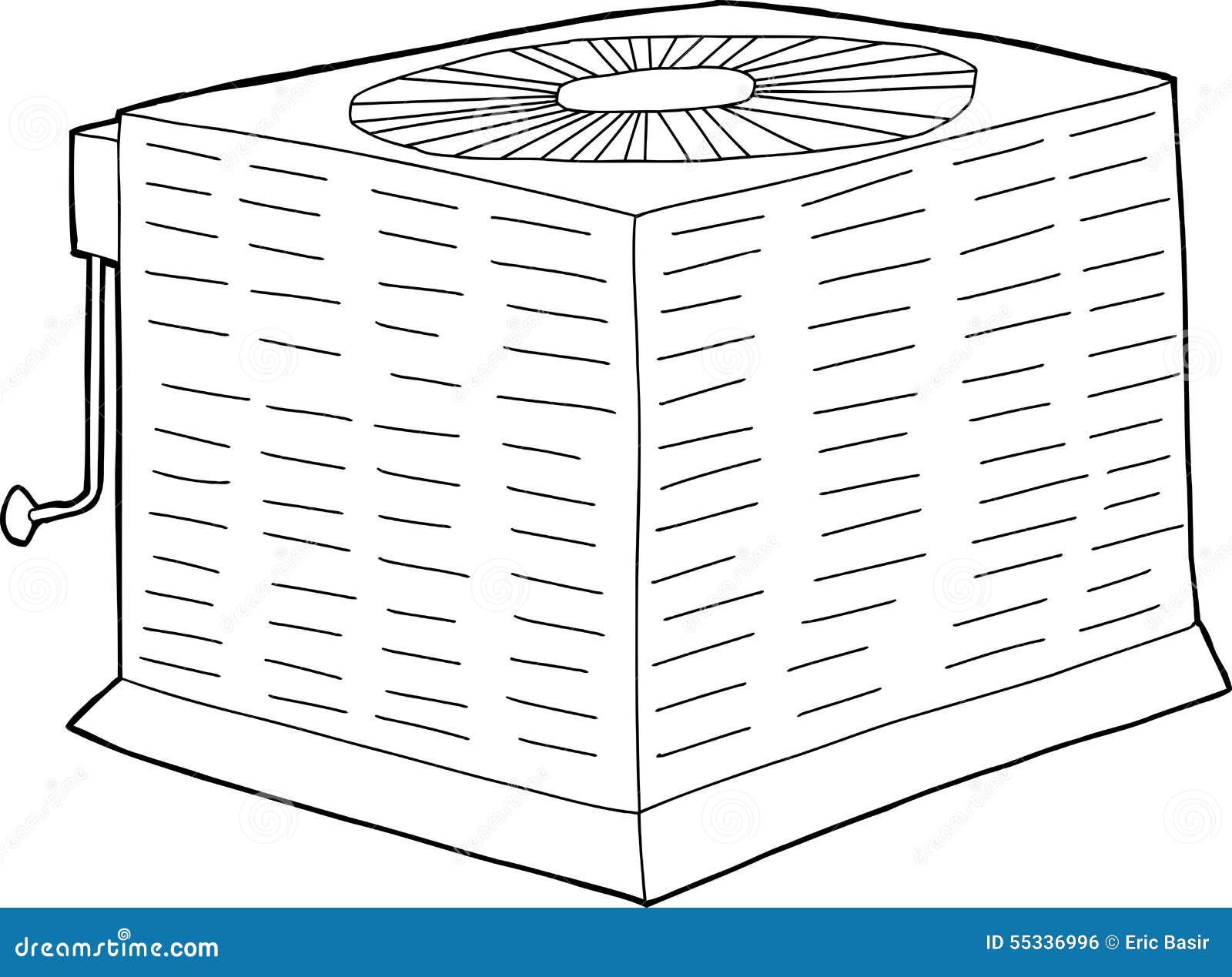 Outlined Central Air Conditioner Stock Illustration - Illustration of ...