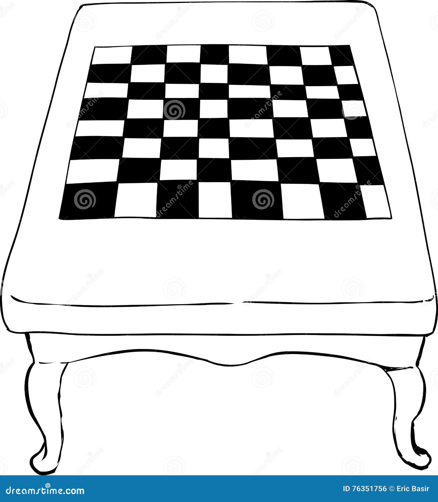 Outlined Chess Table with Short Legs Stock Illustration - Illustration ...