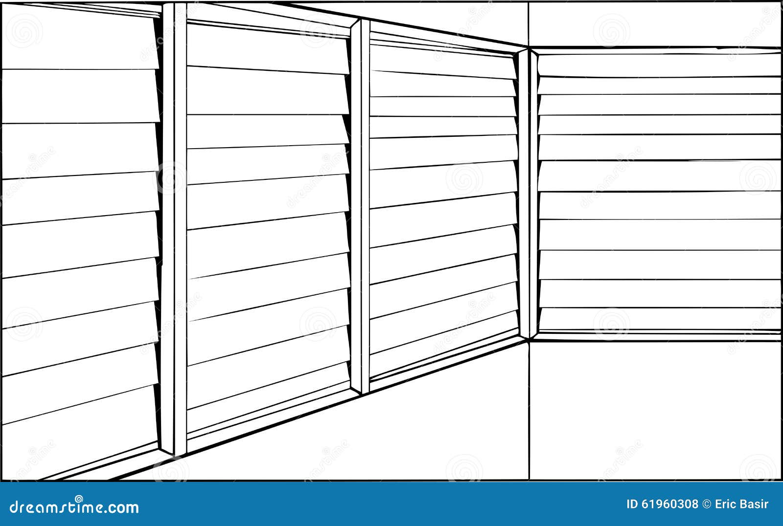 Outlined Closed Blinds on Windows Stock Illustration - Illustration of ...
