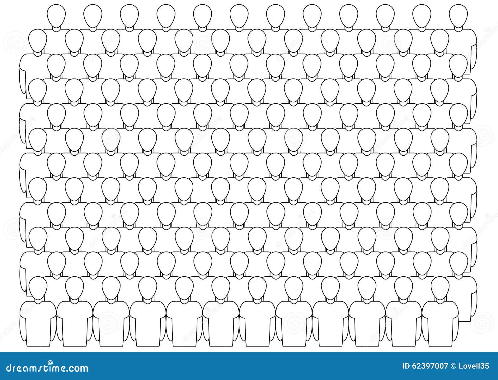 Outlined crowd stock illustration. Illustration of fans - 62397007