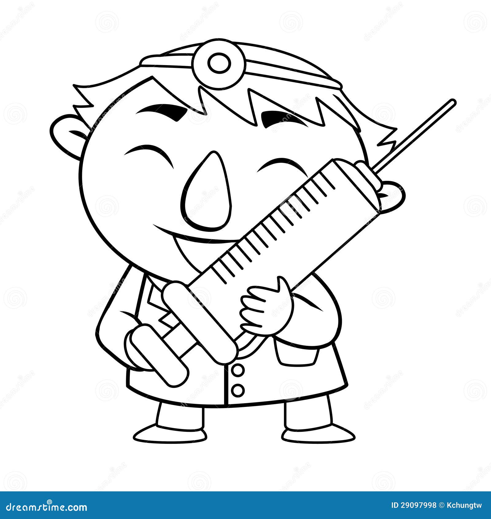 Outlined cute doctor stock vector. Illustration of coloring - 29097998