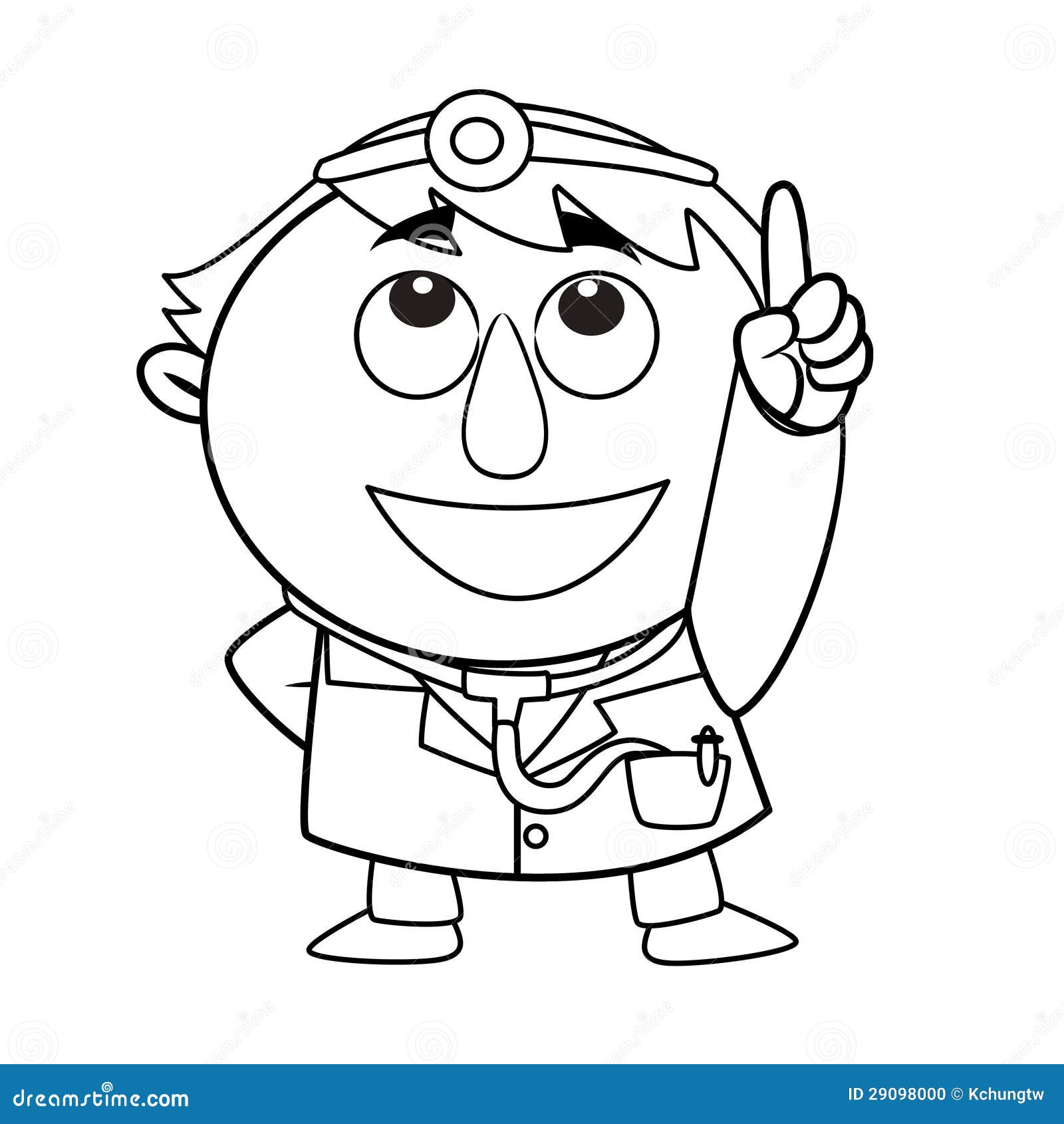 Outlined cute doctor stock vector. Illustration of smiling - 29098000