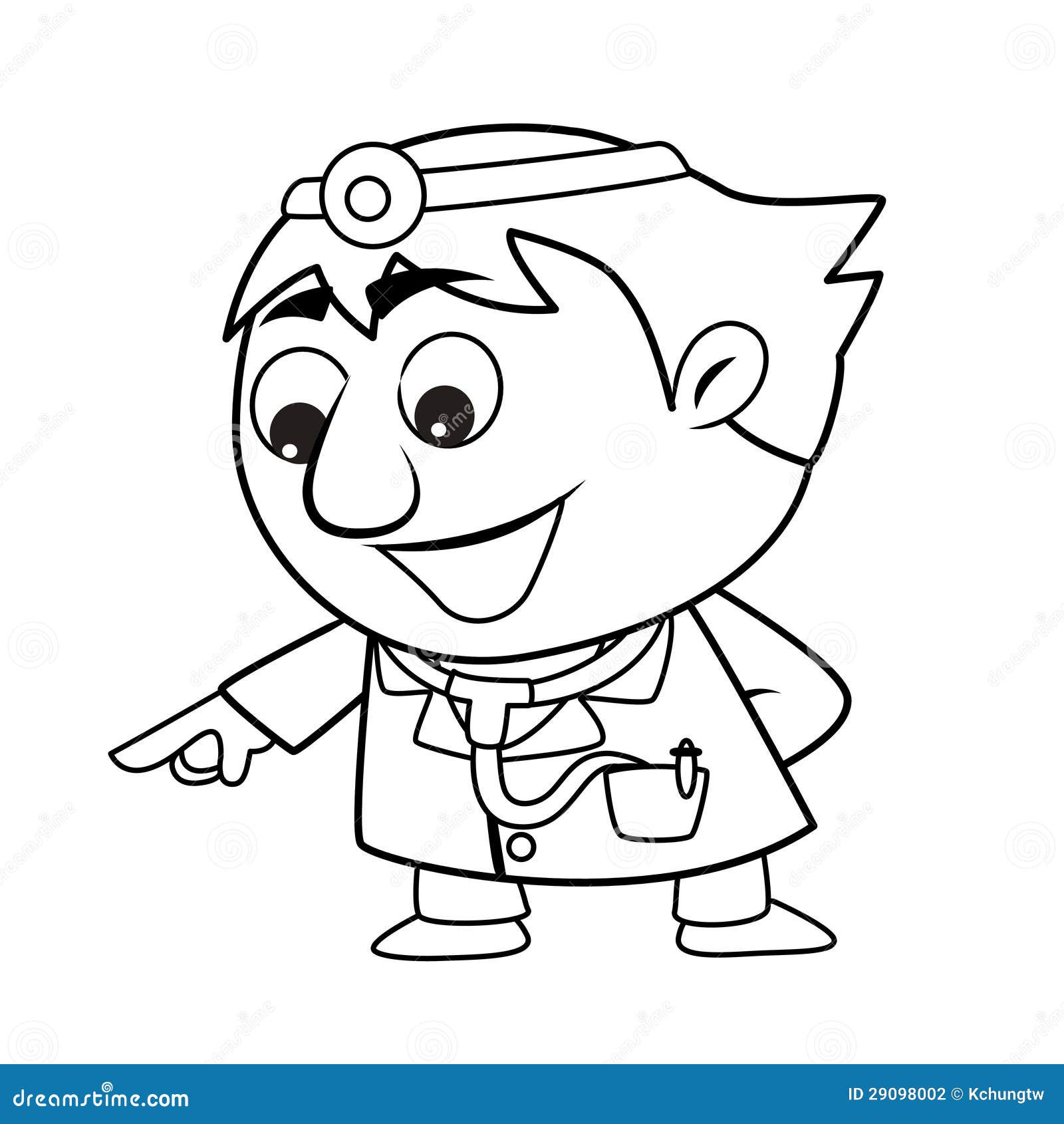 Outlined cute doctor stock vector. Illustration of design - 29098002