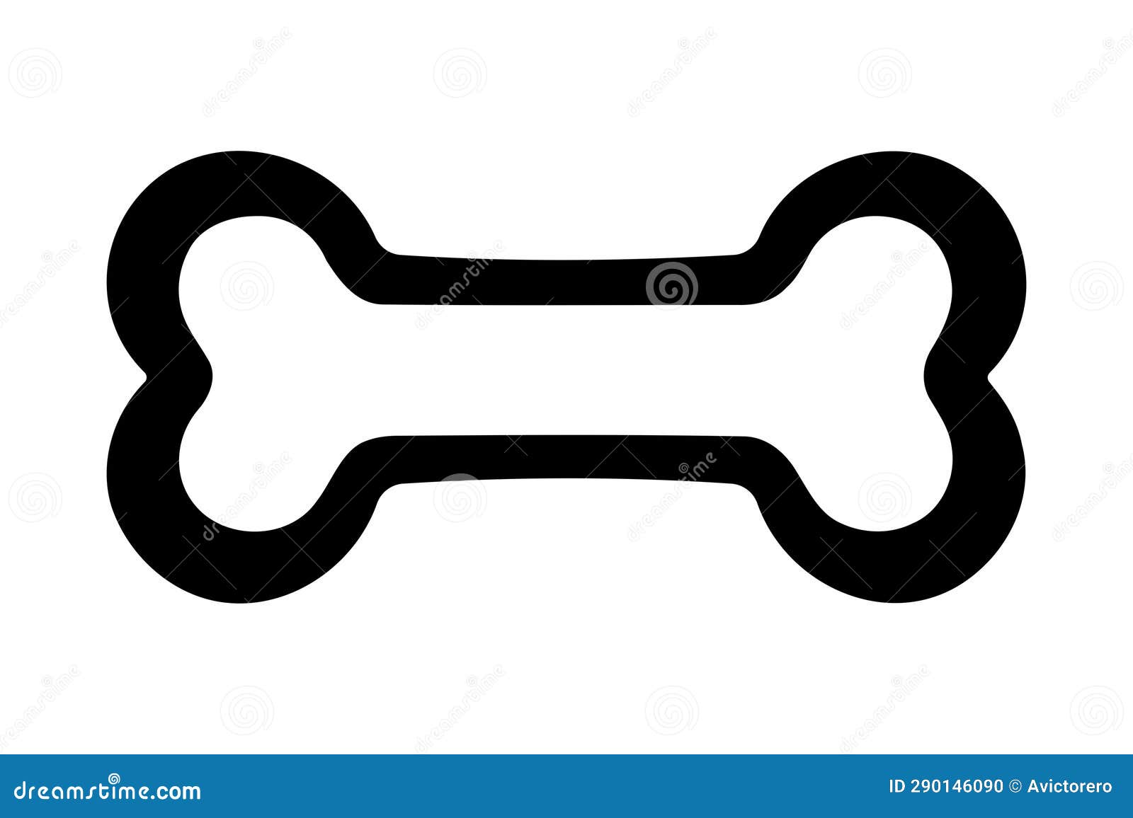 Outlined Dog Bone Cartoon Symbol Icon Stock Vector - Illustration of ...